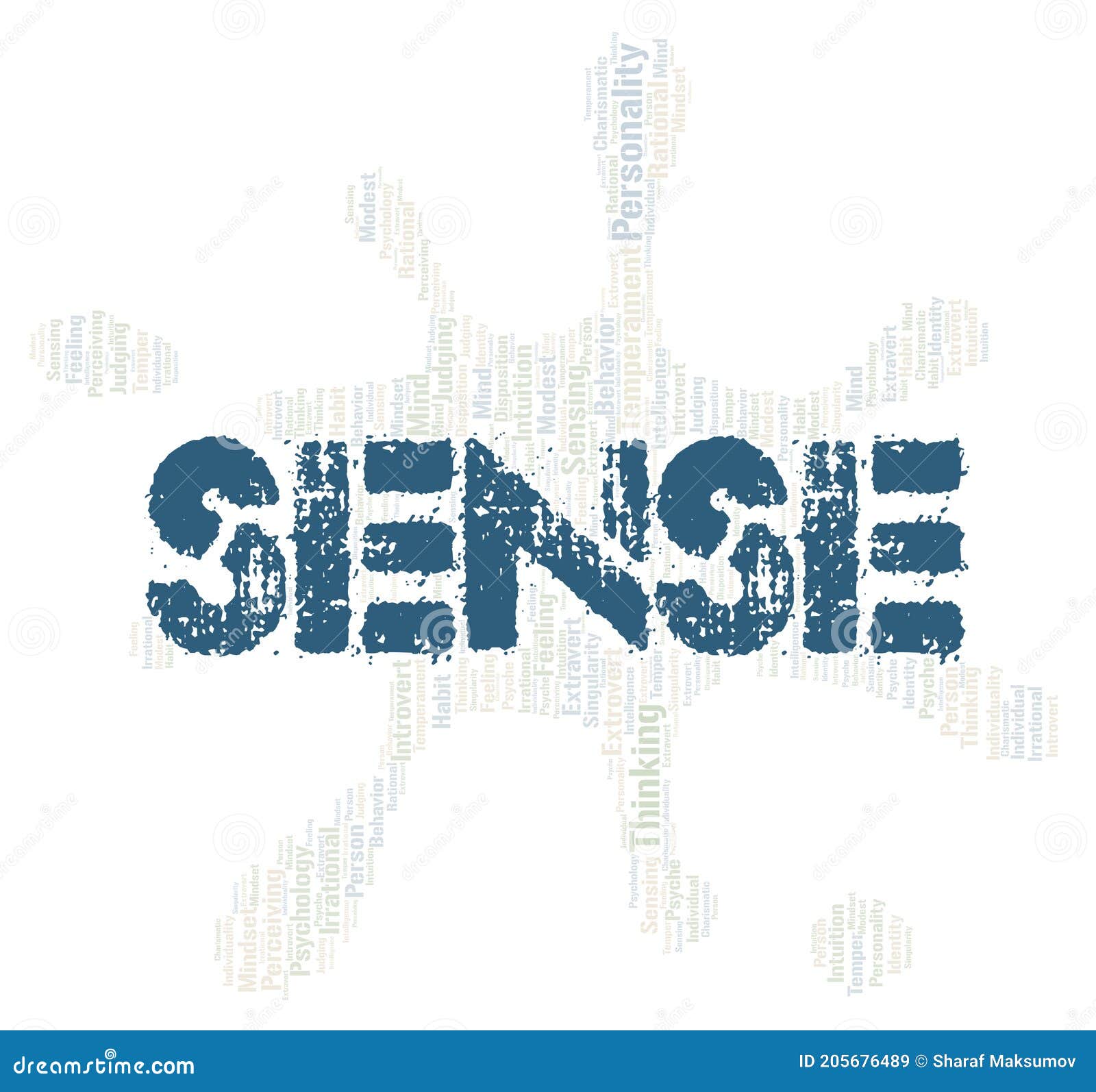 Sense Typography Word Cloud Create with the Text only. Stock ...