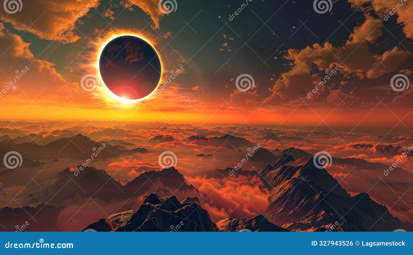 The Sense of Wonder and Awe during a Solar Eclipse Stock Illustration ...