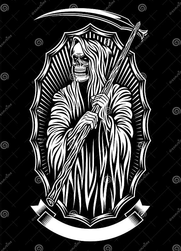 Sensenmann-Vektor-Kunst vektor abbildung. Illustration von schwarzes ...