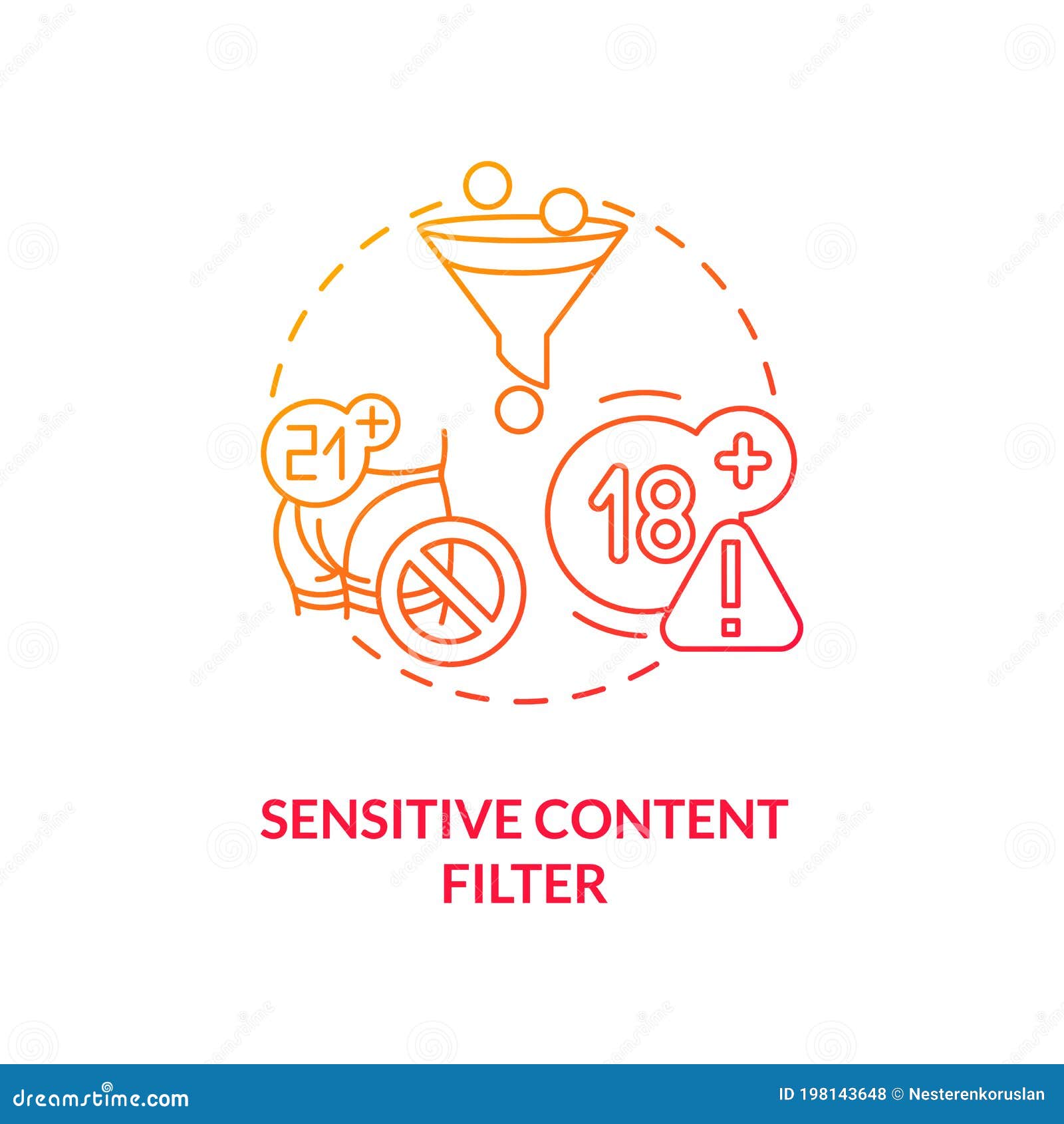 Sensitive Content Filter Concept Icon Stock Vector - Illustration of ...