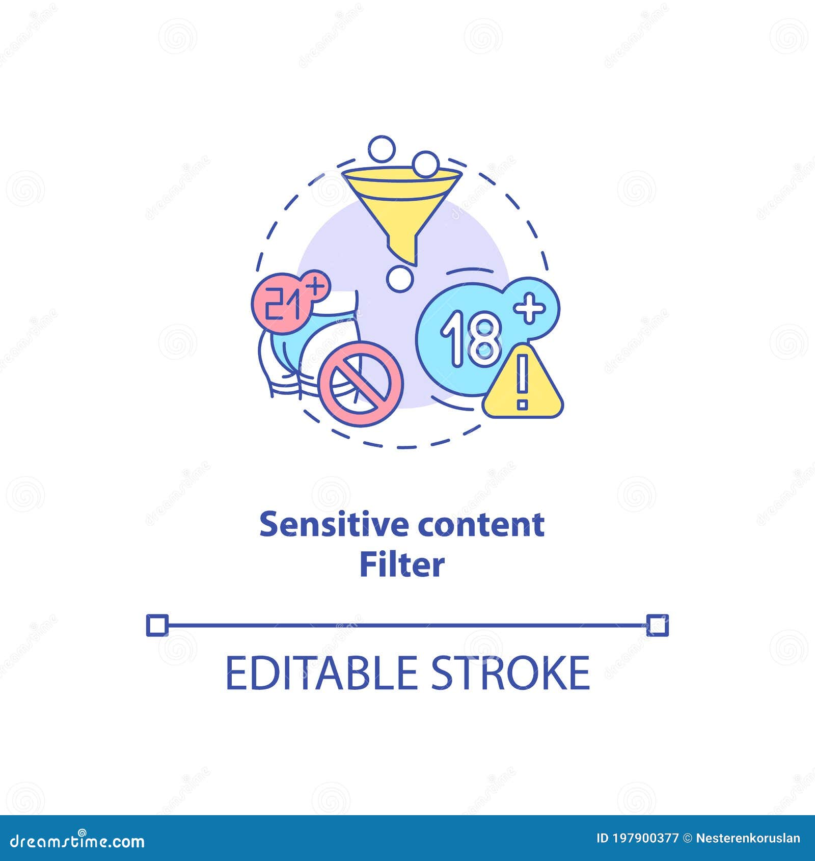 Sensitive Content Filter Concept Icon Stock Vector - Illustration of ...