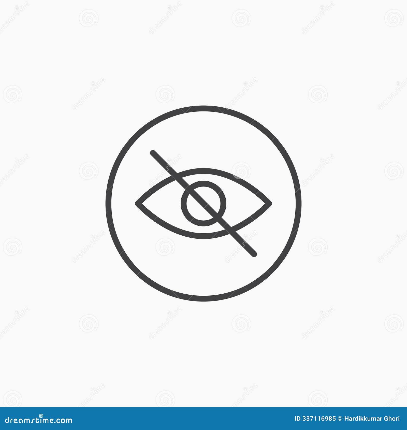 Sensitive Contentline in Thin Line Black Color. Flat Simple Vector ...