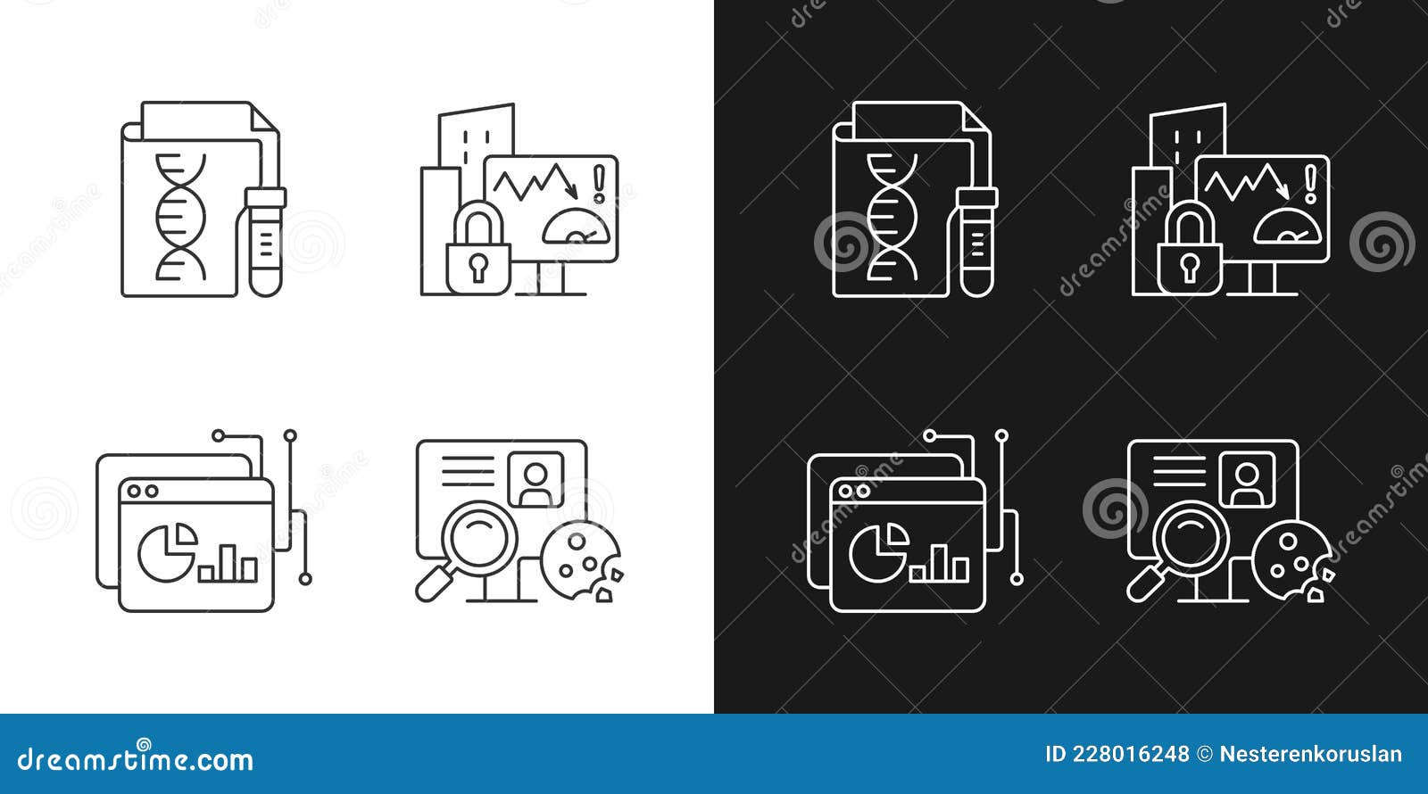 Sensitive Data Types Linear Icons Set for Dark and Light Mode Stock ...