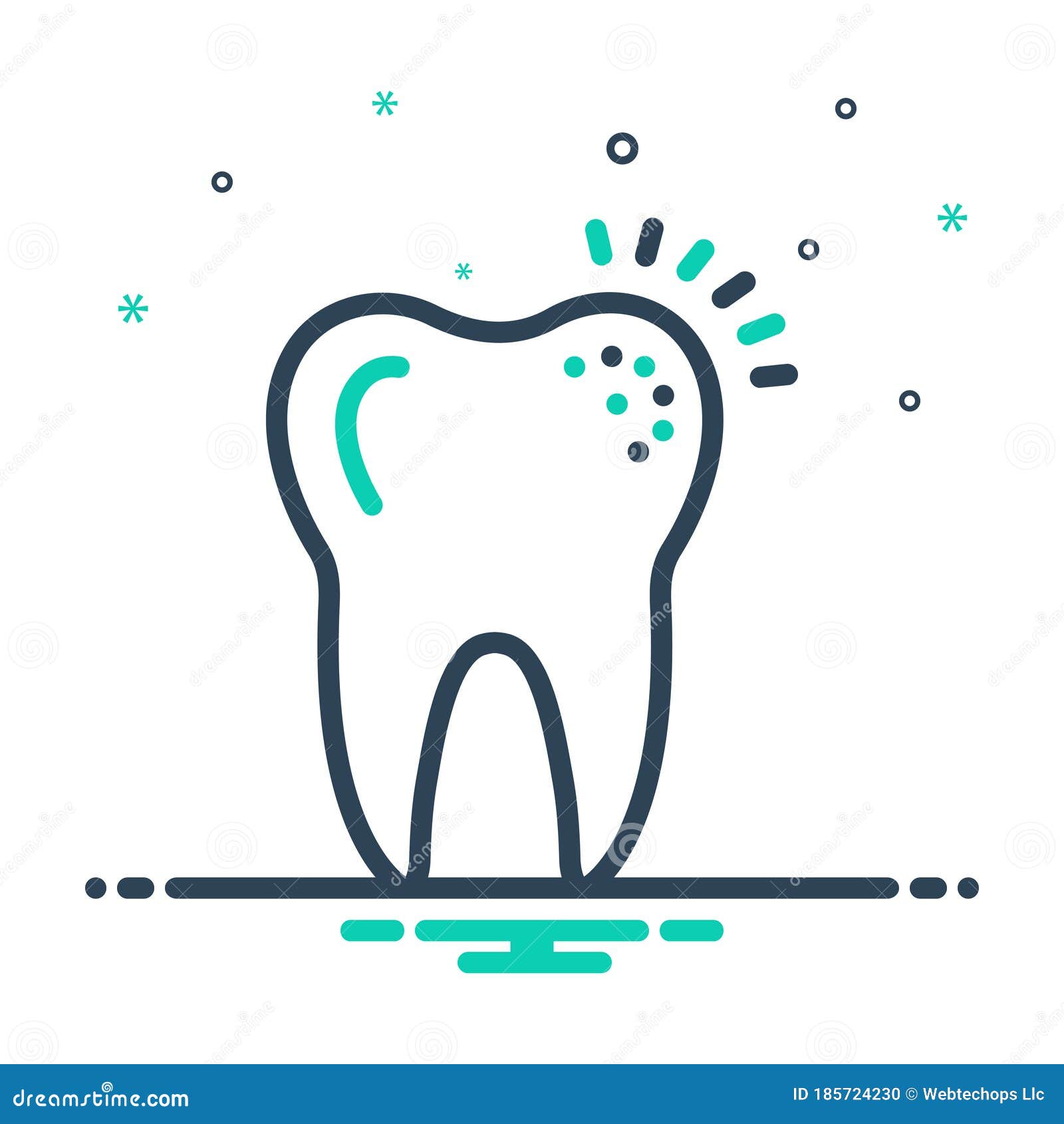 Mix Icon for Sensitive, Cavities and Tooth Stock Vector - Illustration ...