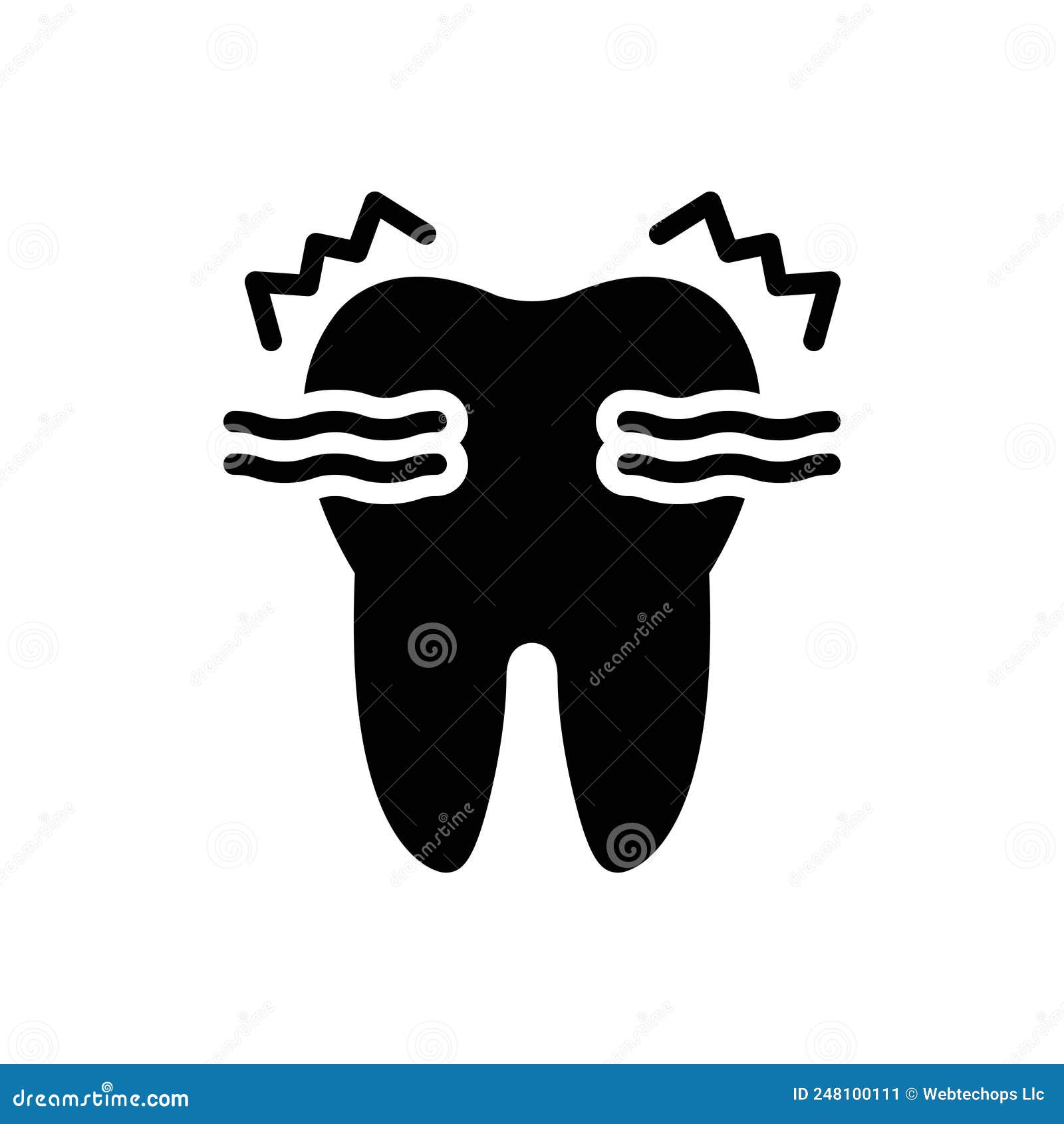 Black Solid Icon for Sensitive, Teeth and Dental Stock Vector ...