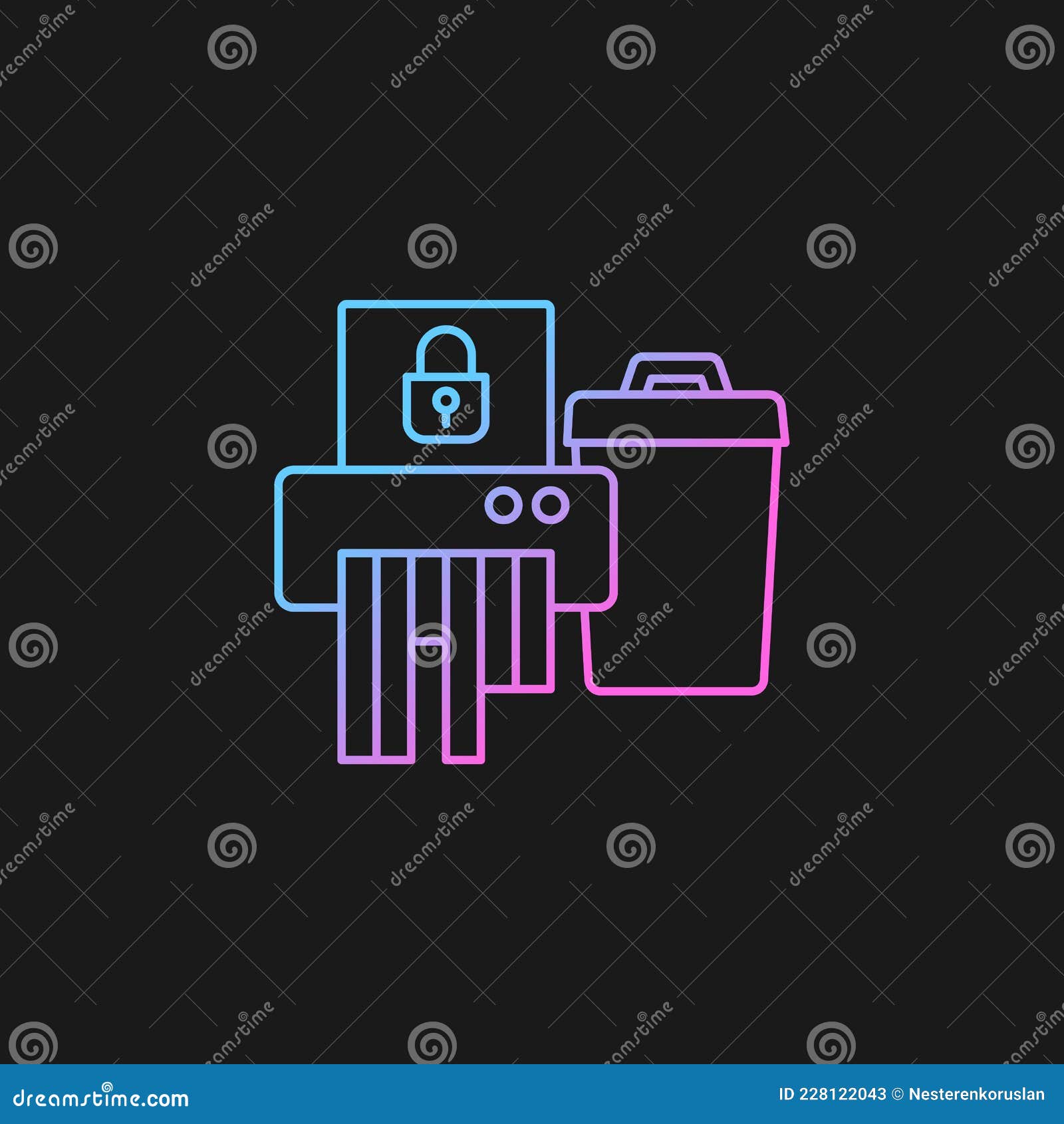 Sensitive Information Disposal Gradient Vector Icon for Dark Theme ...