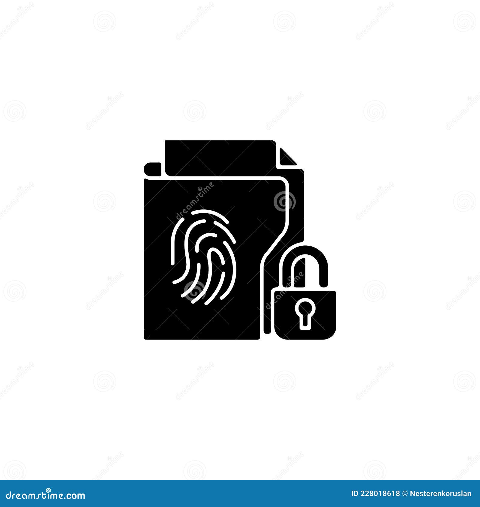 Sensitive Information Protection Black Glyph Icon Stock Vector ...