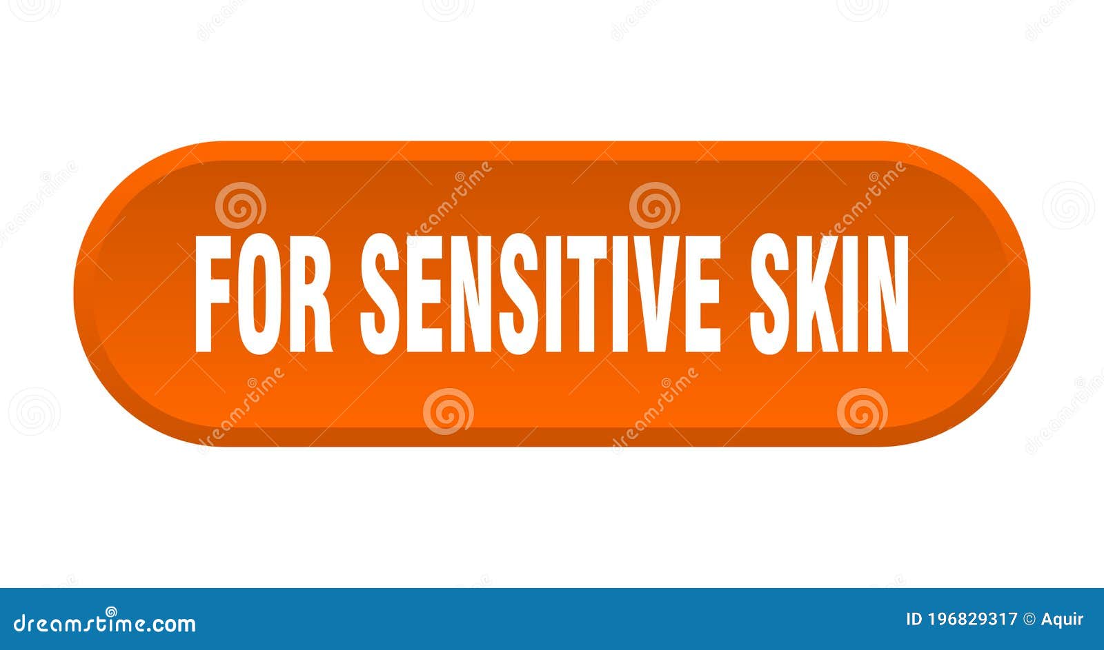 For Sensitive Skin Button. Rounded Sign on White Background Stock ...
