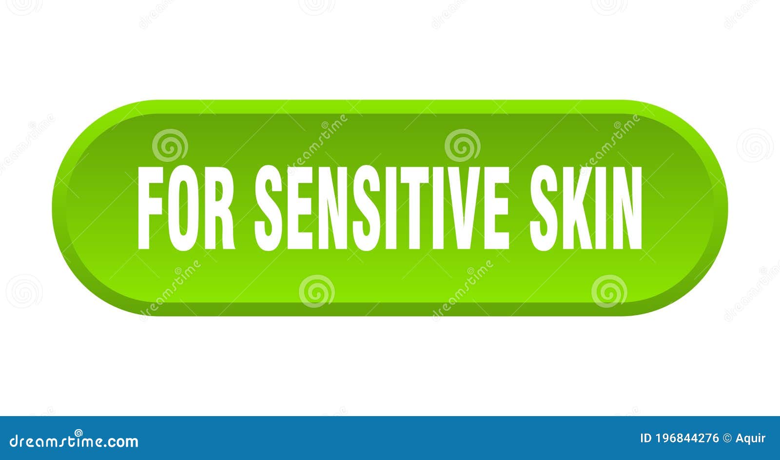 For Sensitive Skin Button. Rounded Sign on White Background Stock ...