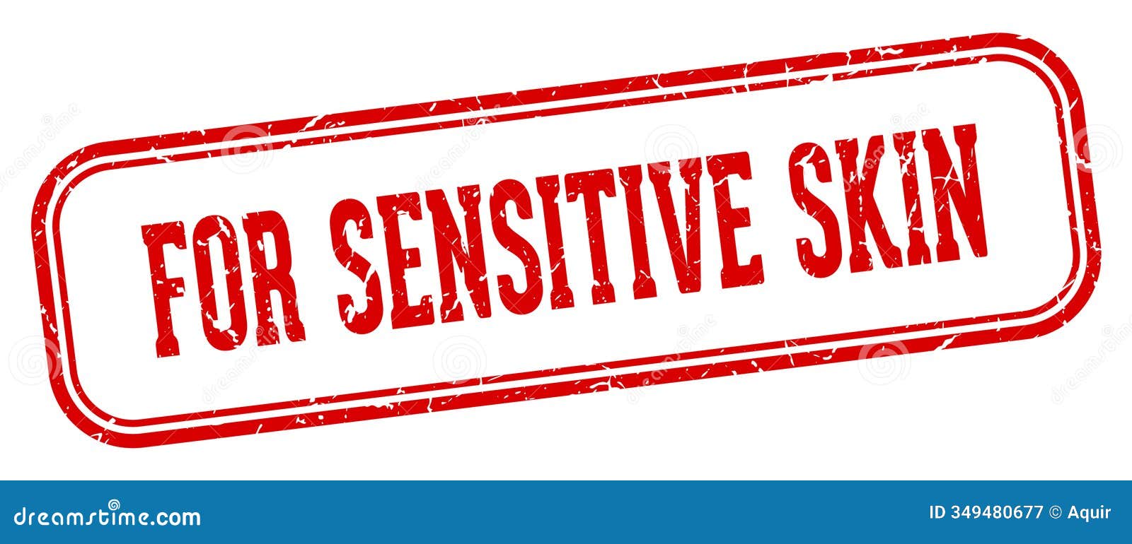For Sensitive Skin Stamp. for Sensitive Skin Rectangular Stamp on White ...