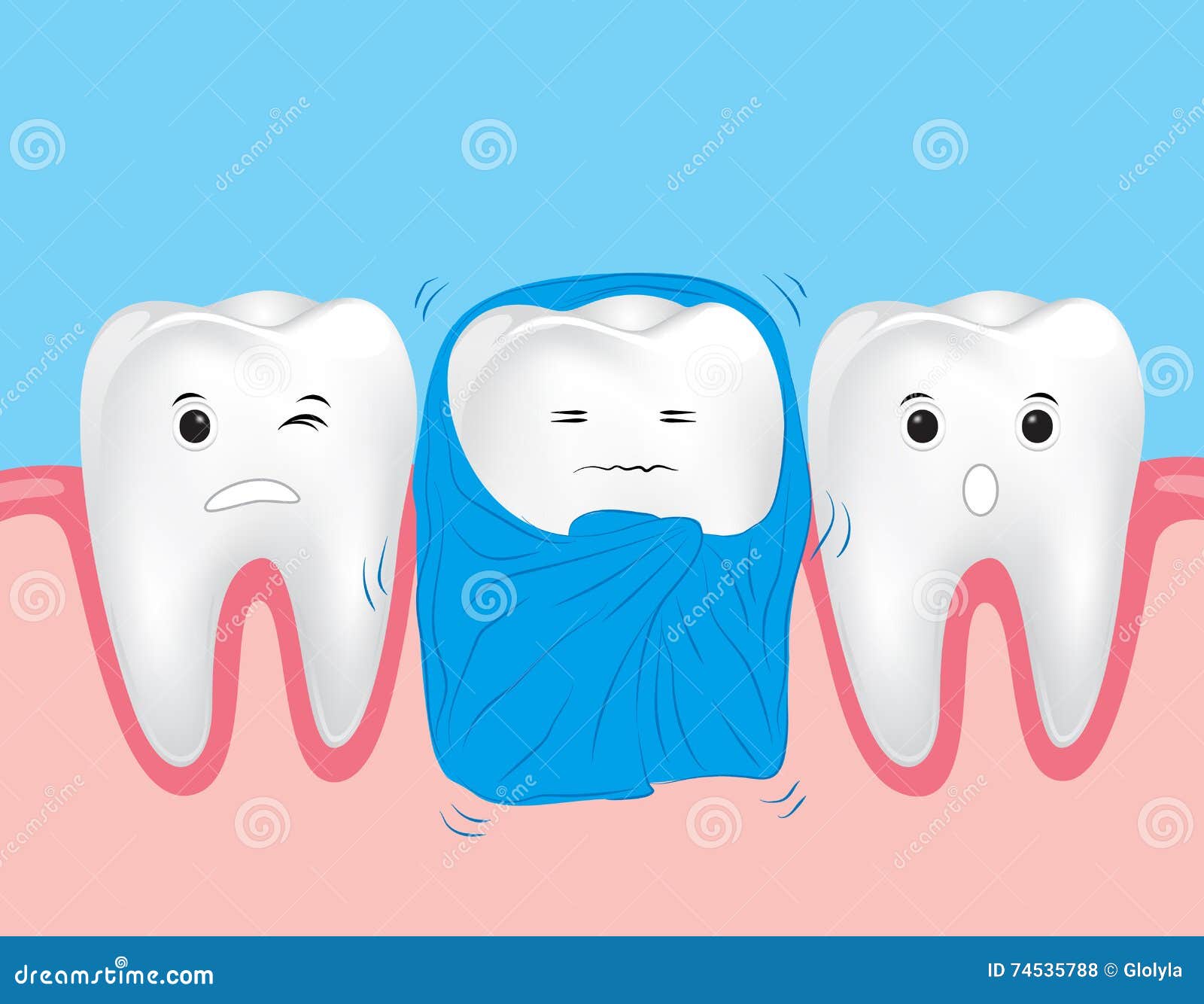 Sensitive teeth. stock vector. Illustration of afraid - 74535788