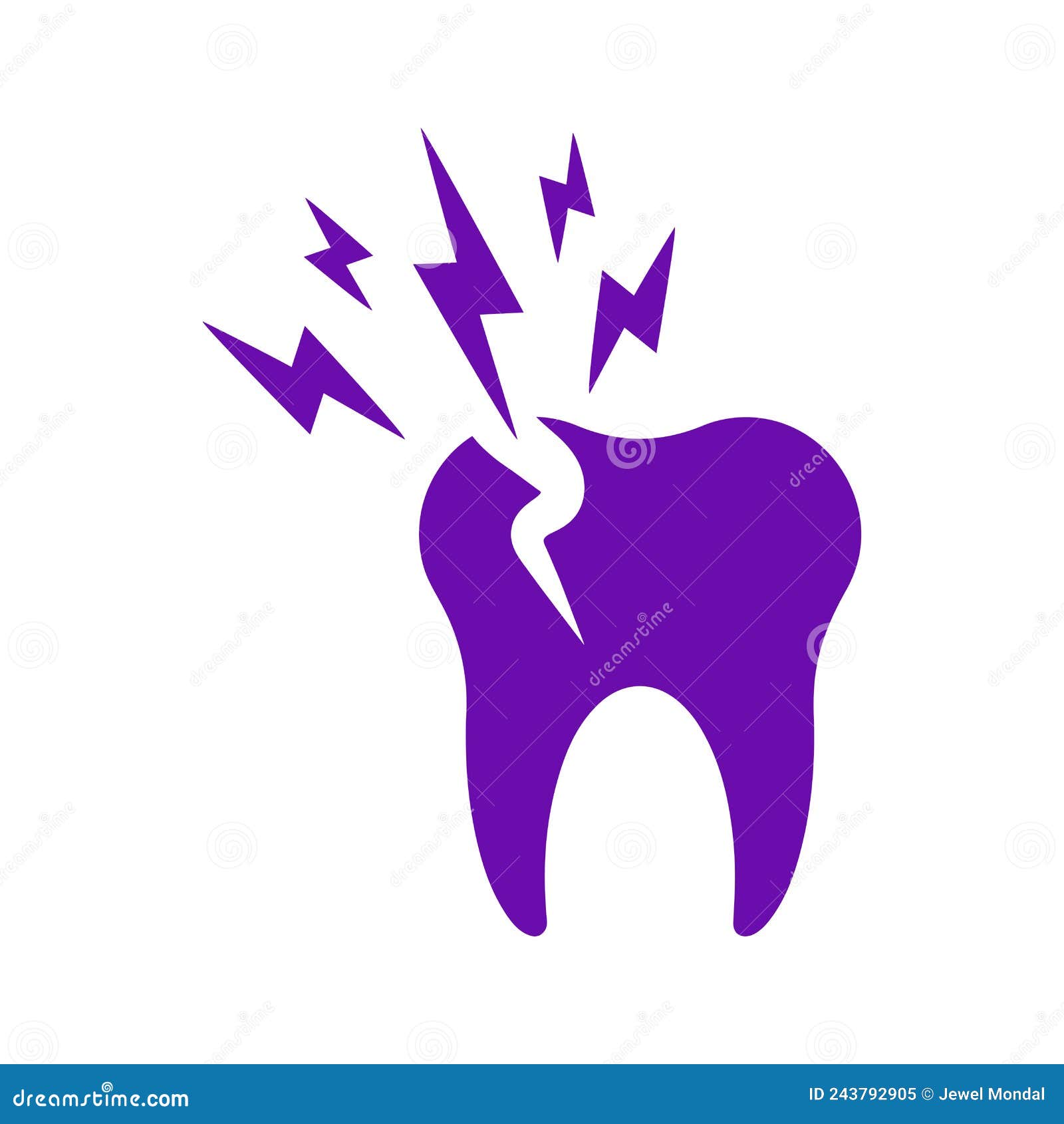 Sensitive, Teeth, Tooth Icon. Violet Vector Sketch Stock Vector ...