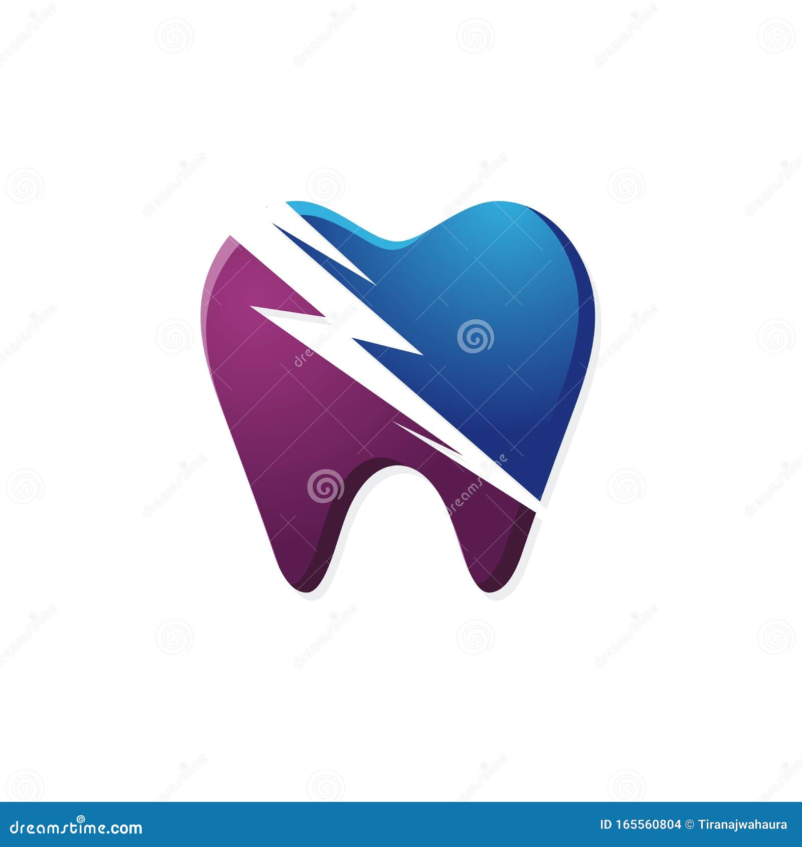 Sensitive Teeth Vector Icon or Logo with Flat Cartoon Design Stock ...