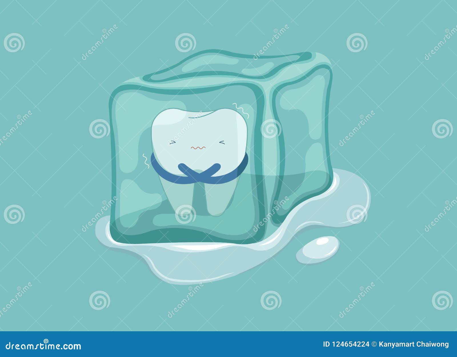 Sensitive Tooth with Ice, Dental Concept Stock Vector - Illustration of ...