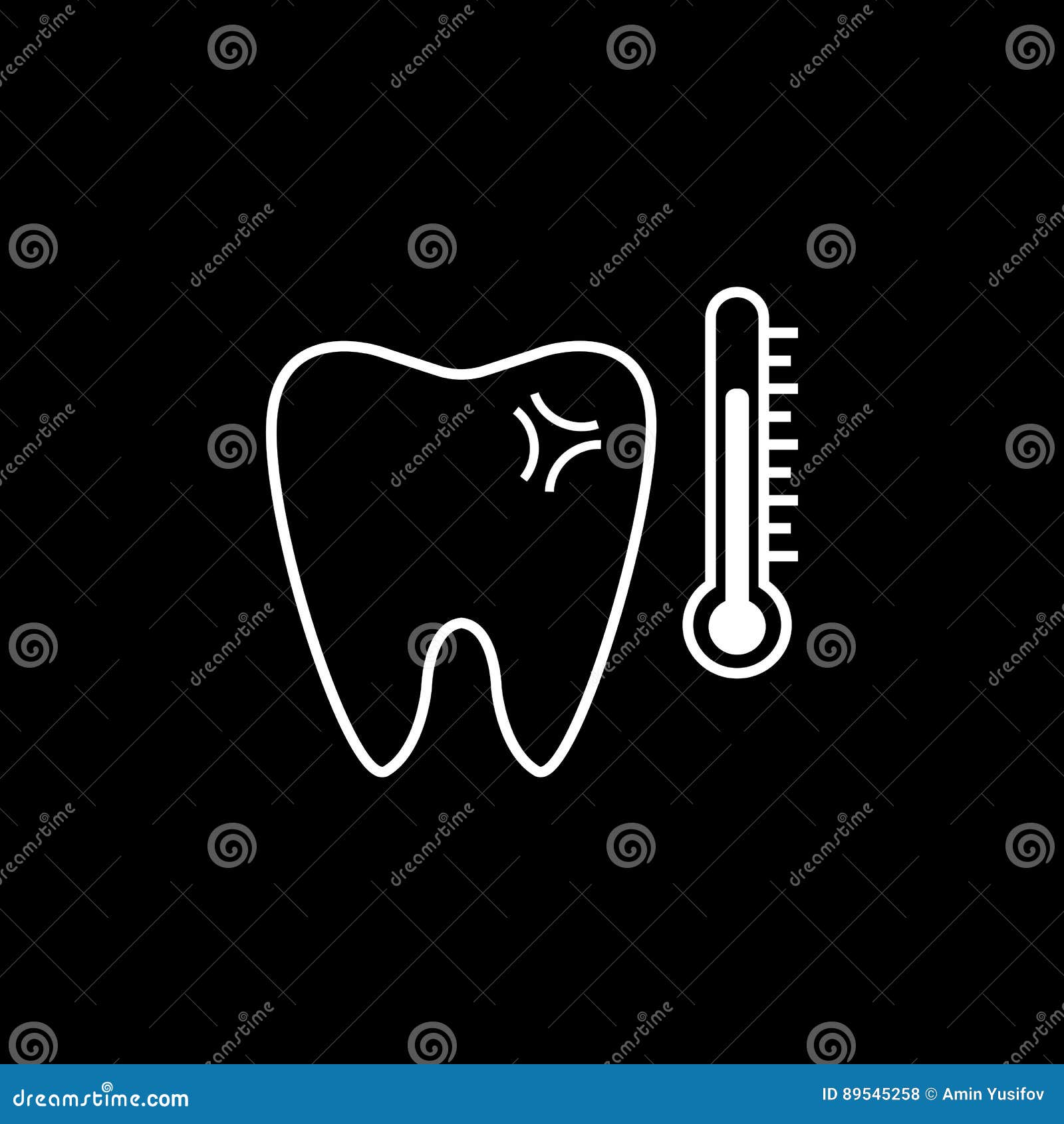 Hyper Sensitive Tooth Line And Solid Icon. Sick Teeth, Dental Problem ...