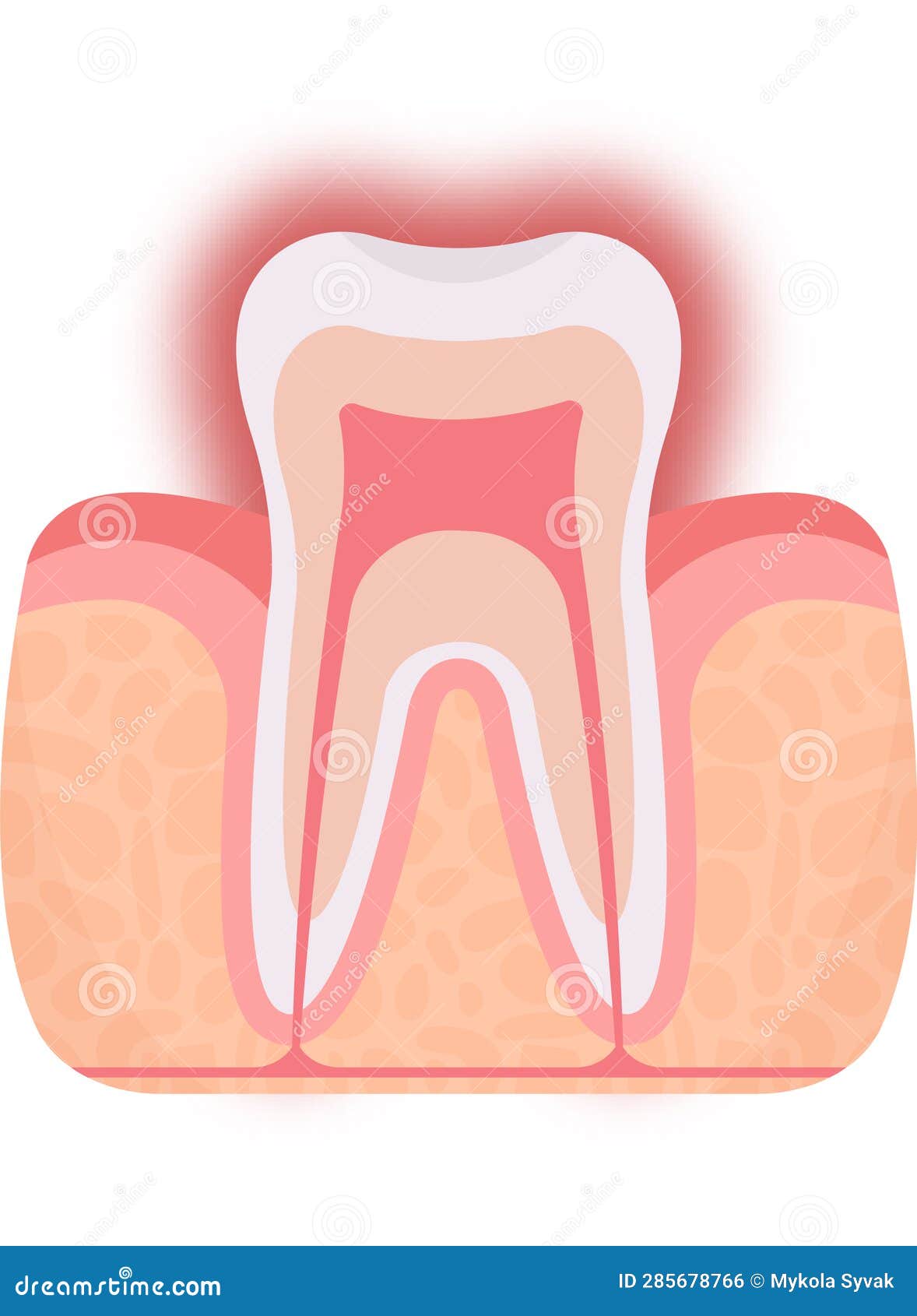 Sensitive Tooth Problem stock vector. Illustration of young - 285678766