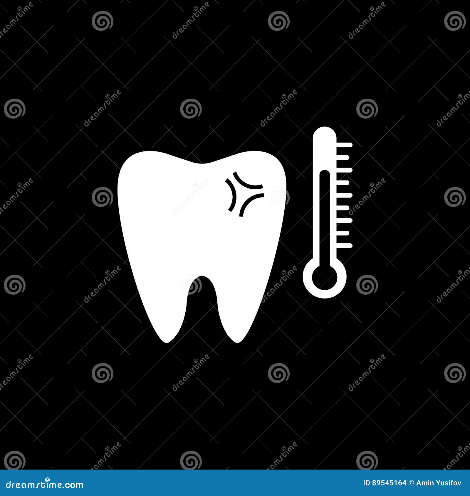 Sensitive tooth solid icon stock vector. Illustration of clean - 89545164