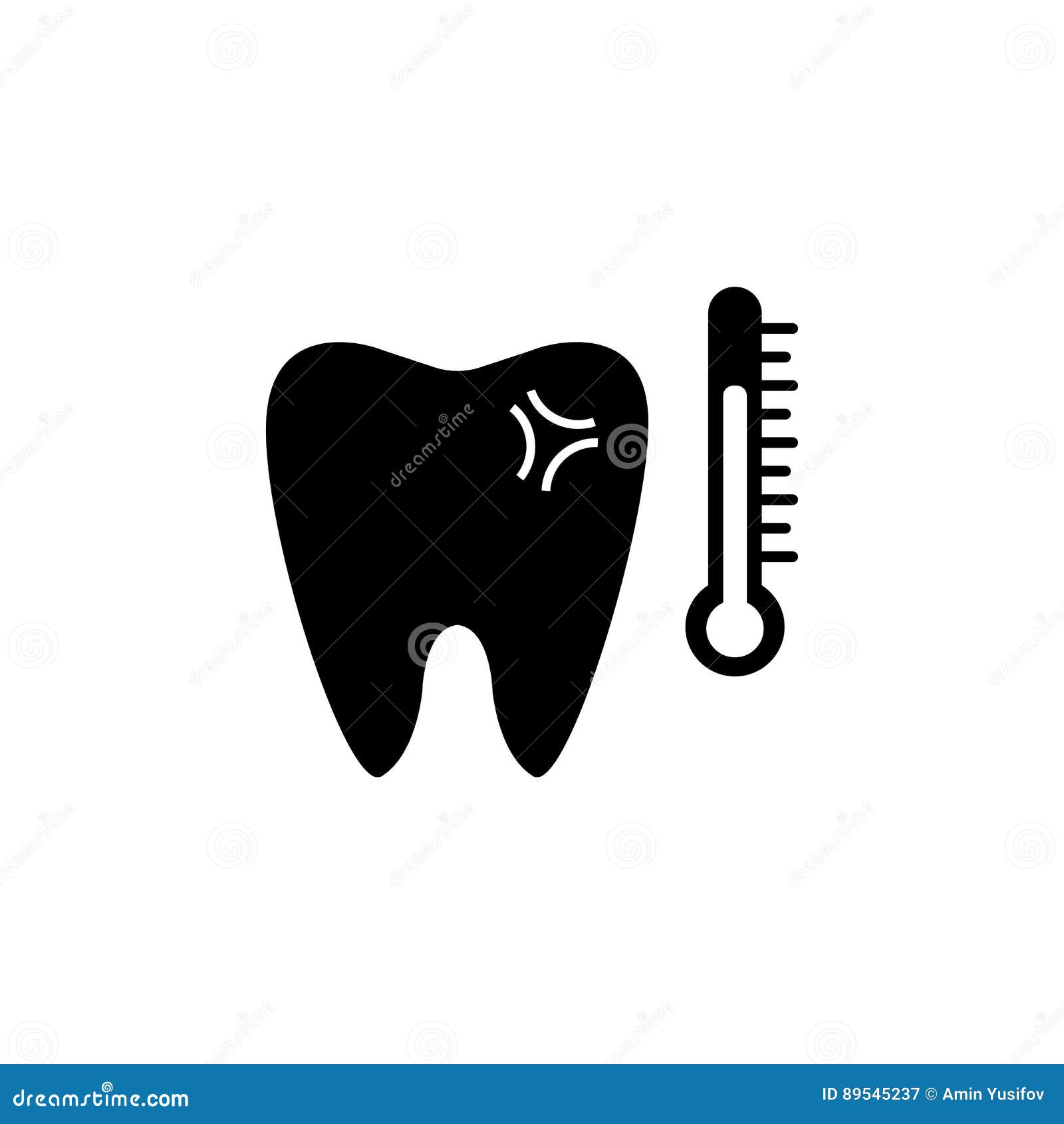 Hyper Sensitive Tooth Line And Solid Icon. Sick Teeth, Dental Problem ...