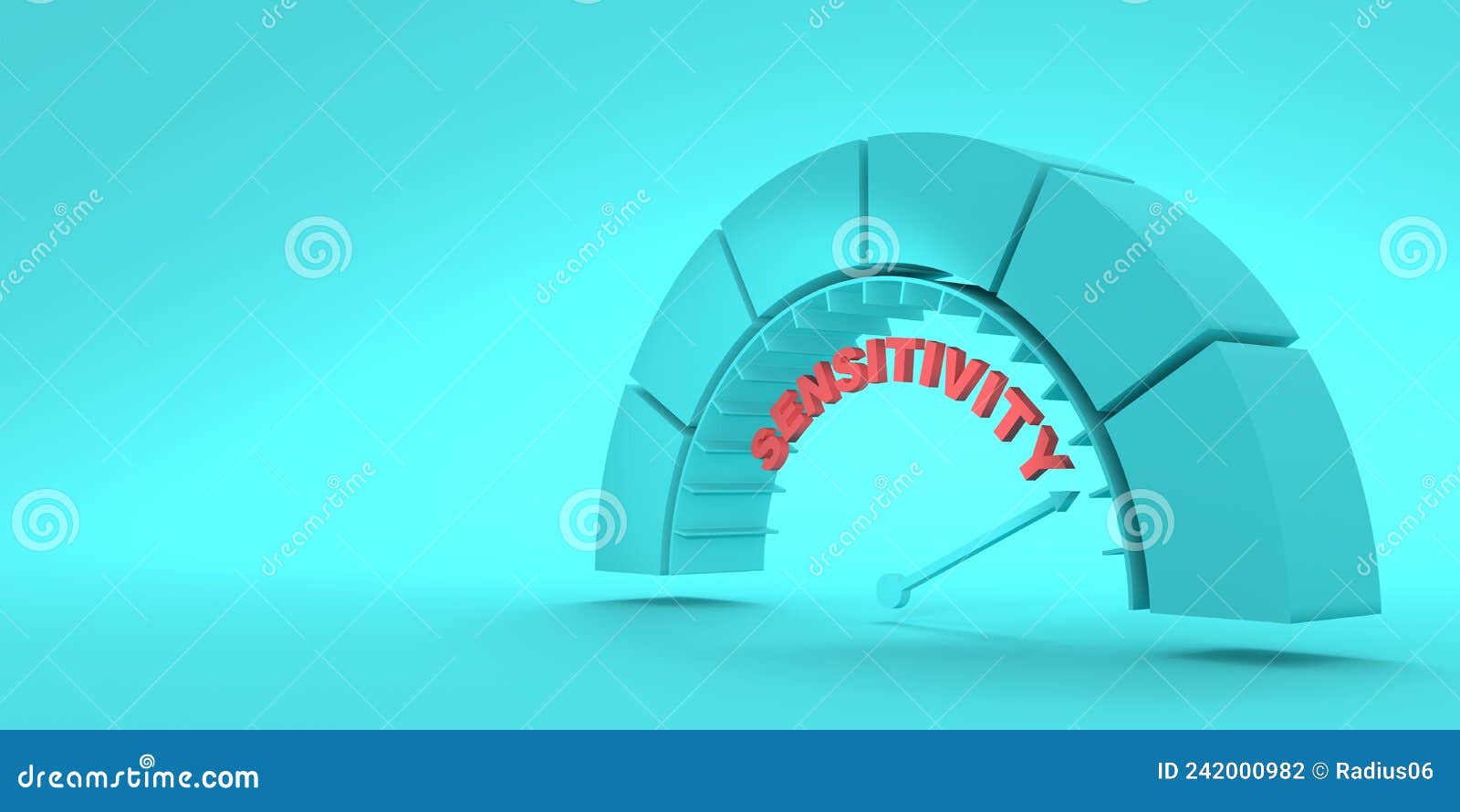 Sensitivity Measuring Device with Arrow and Scale. 3D Render Stock ...
