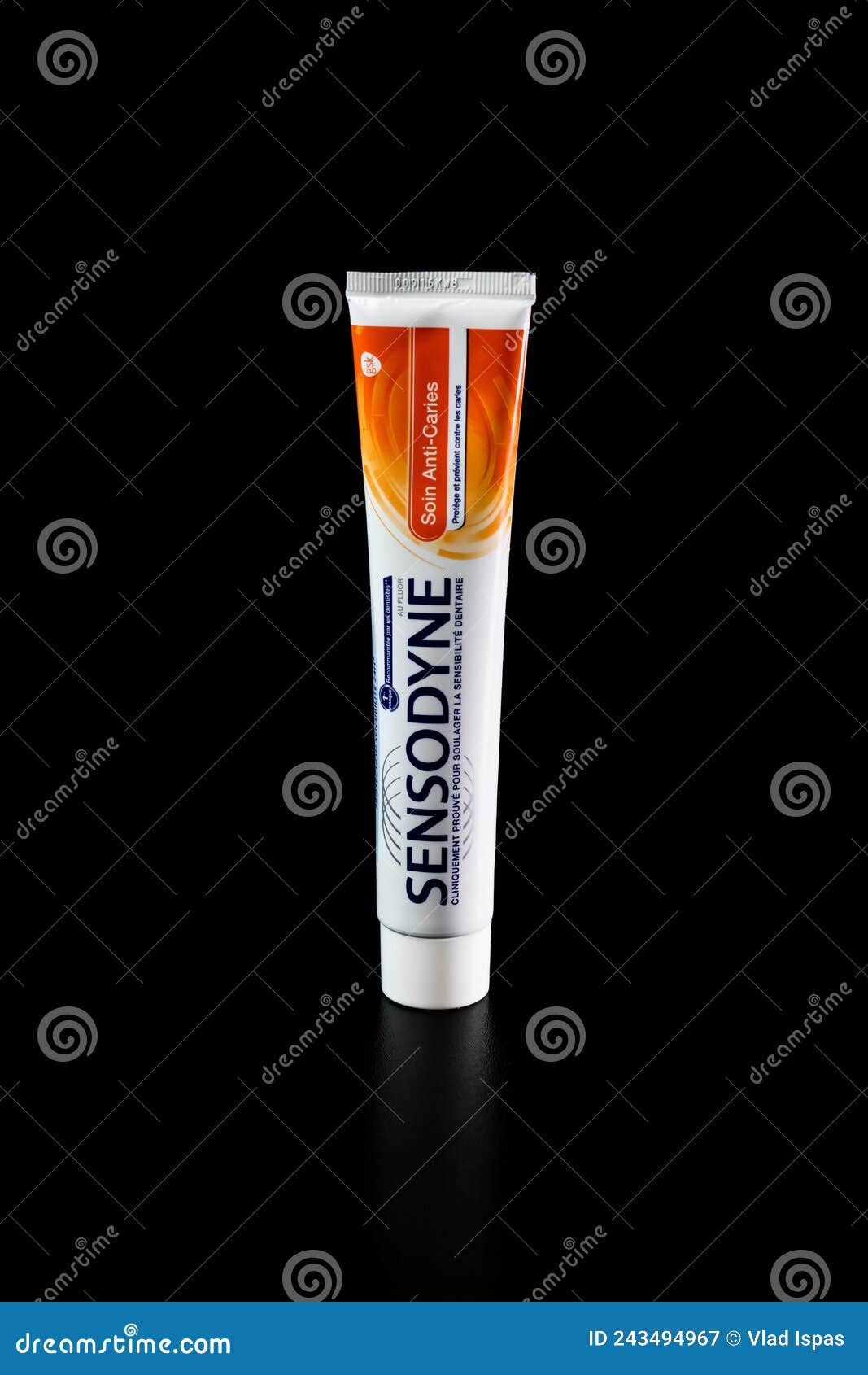 Sensodyne Toothpaste Tube on Black Background. Bucharest, Romania, 2021 ...