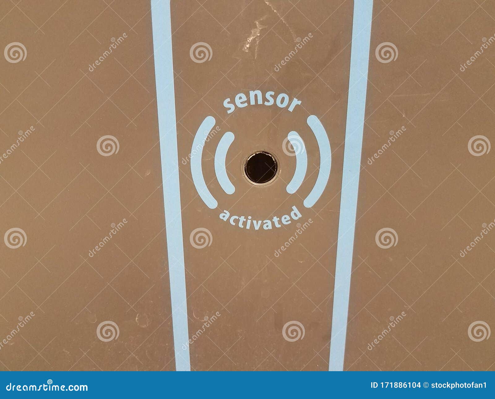 Sensor Activated Sign on Water Bottle Refill on Water Fountain Stock ...