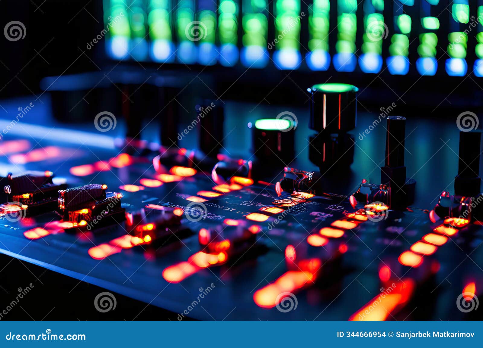 Sensor Array With Data Output Close Up Of A Sensor Array Collect Stock Illustration