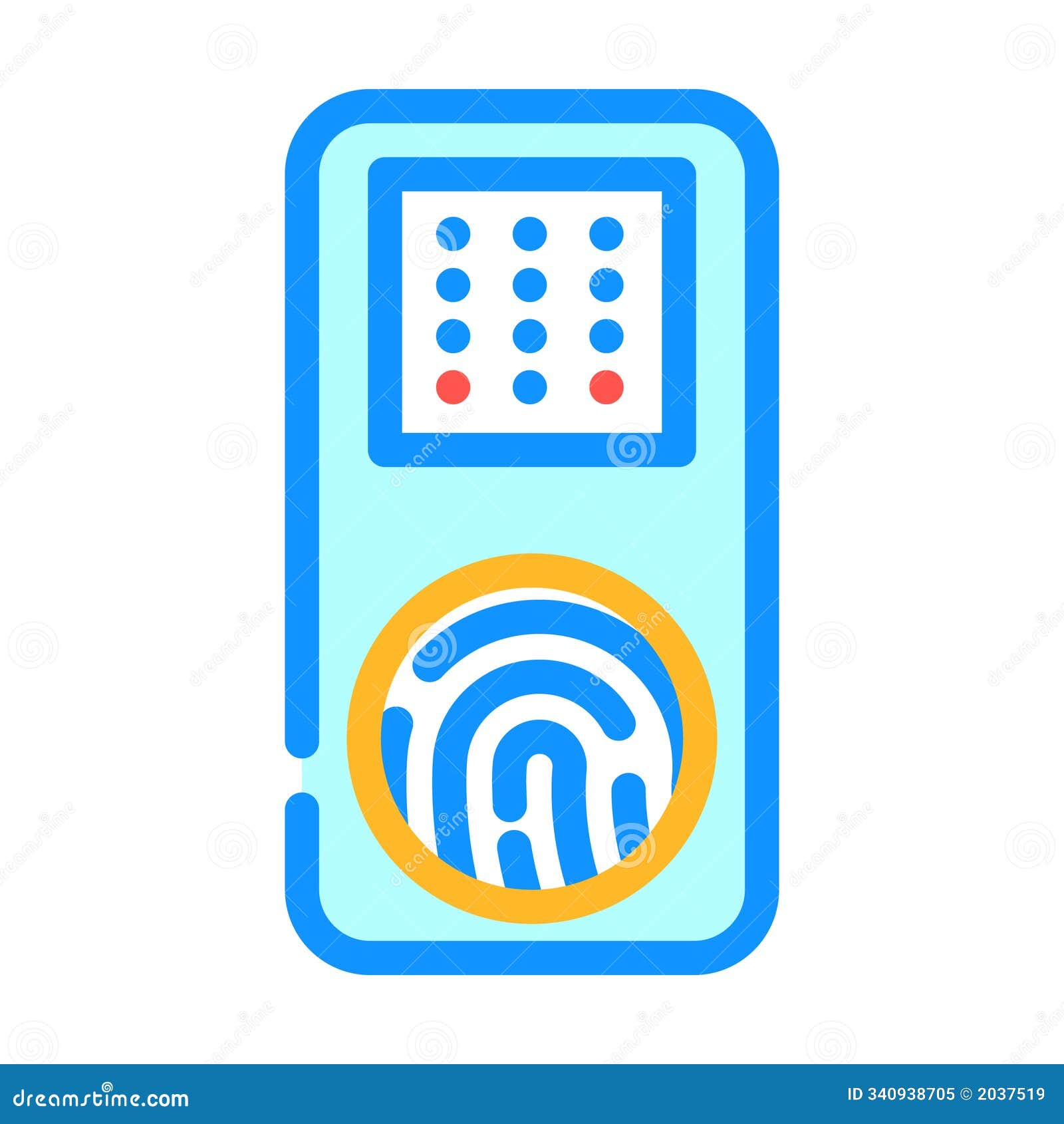 Sensor Biometric Color Icon Vector Illustration Stock Illustration ...