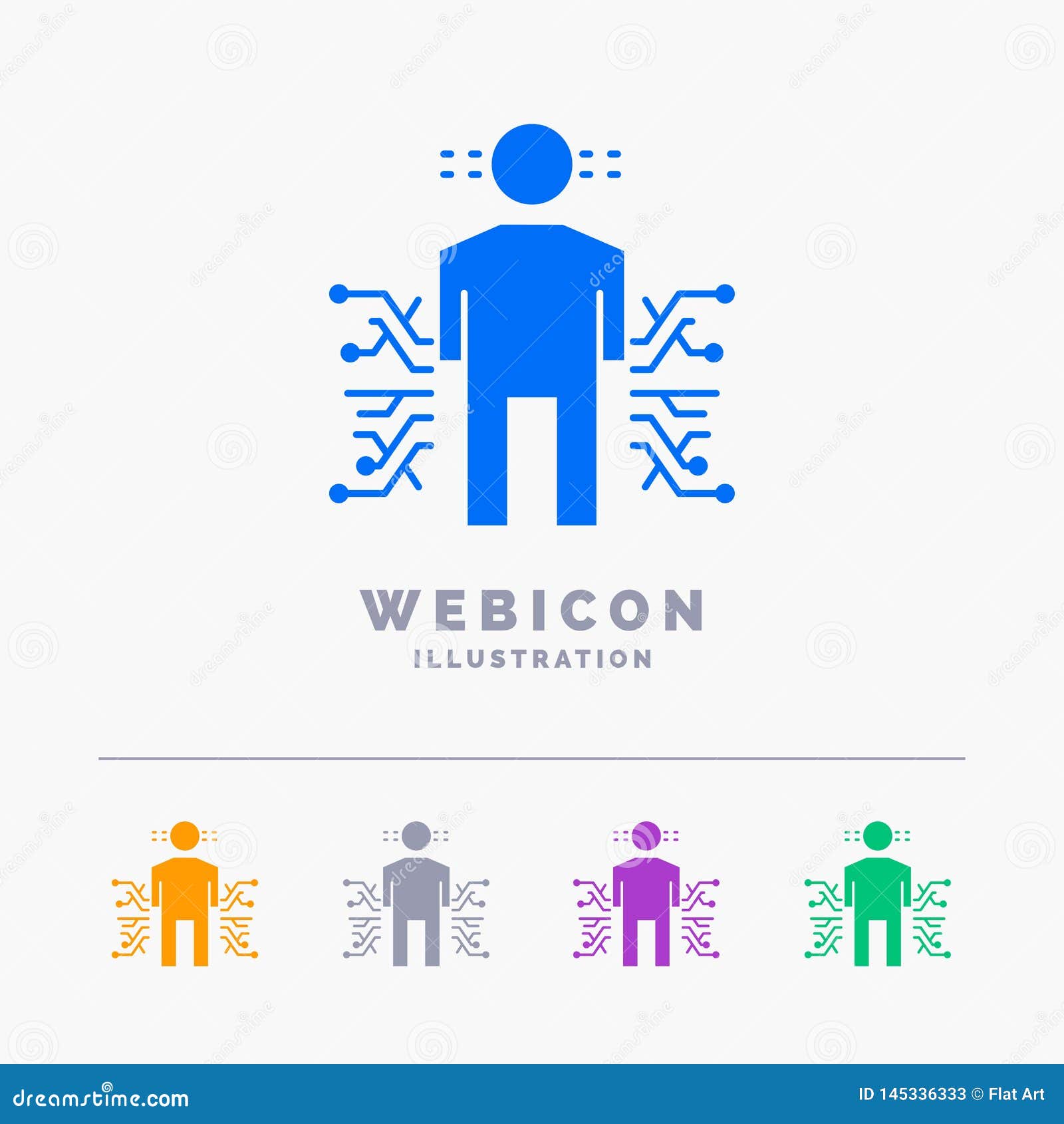 Sensor, Body, Data, Human, Science 5 Color Glyph Web Icon Template ...