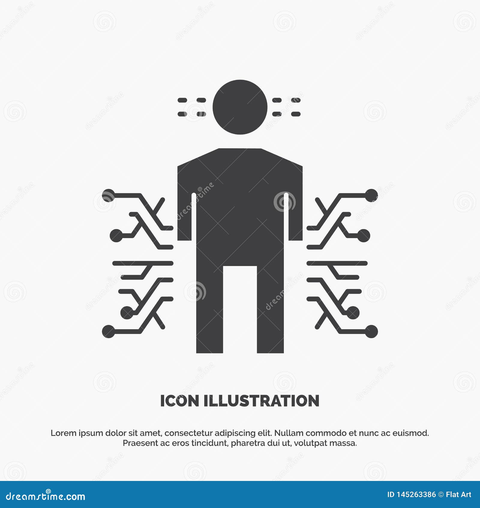 Sensor, Body, Data, Human, Science Icon. Glyph Vector Gray Symbol for ...