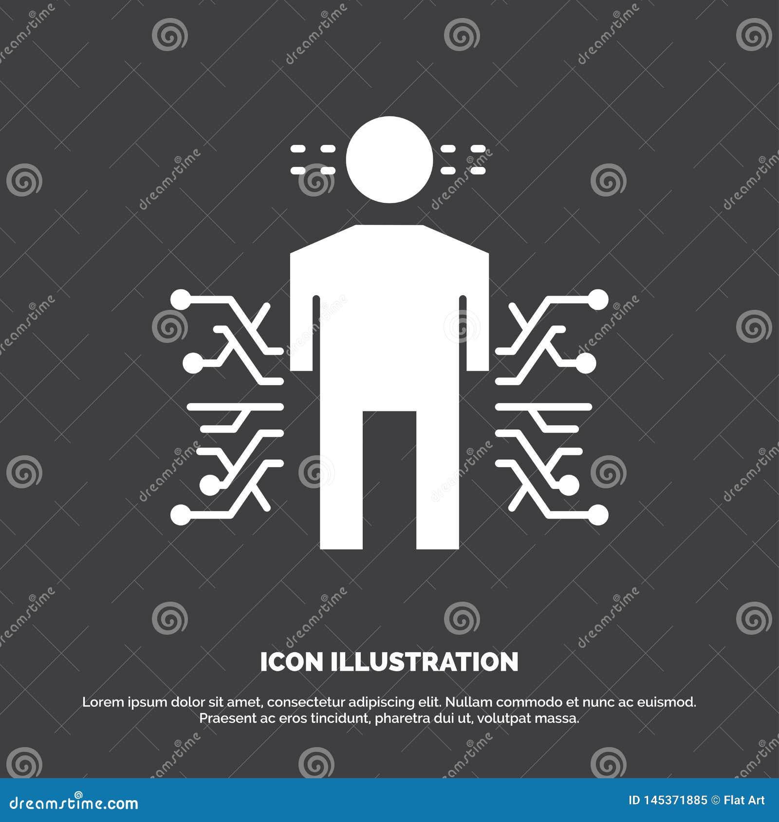 Sensor, Body, Data, Human, Science Icon. Glyph Vector Symbol for UI and ...