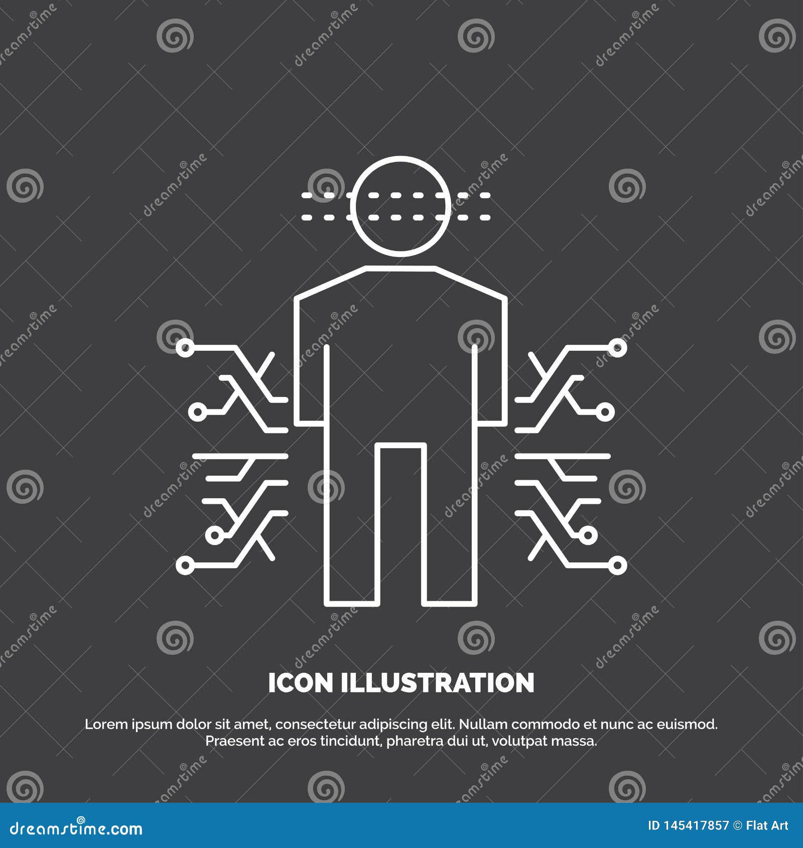 Sensor, Body, Data, Human, Science Icon. Line Vector Symbol for UI and ...