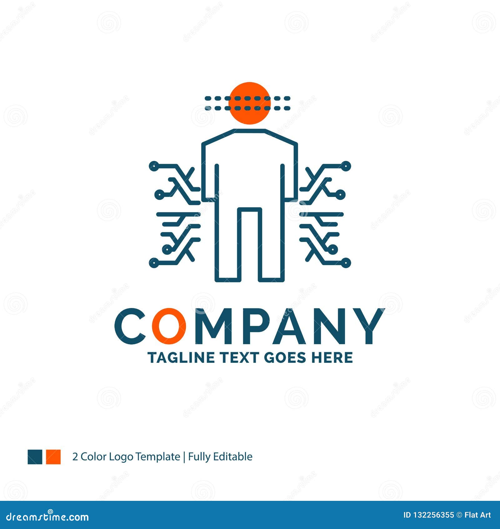 Sensor, Body, Data, Human, Science Logo Design. Blue and Orange Stock ...