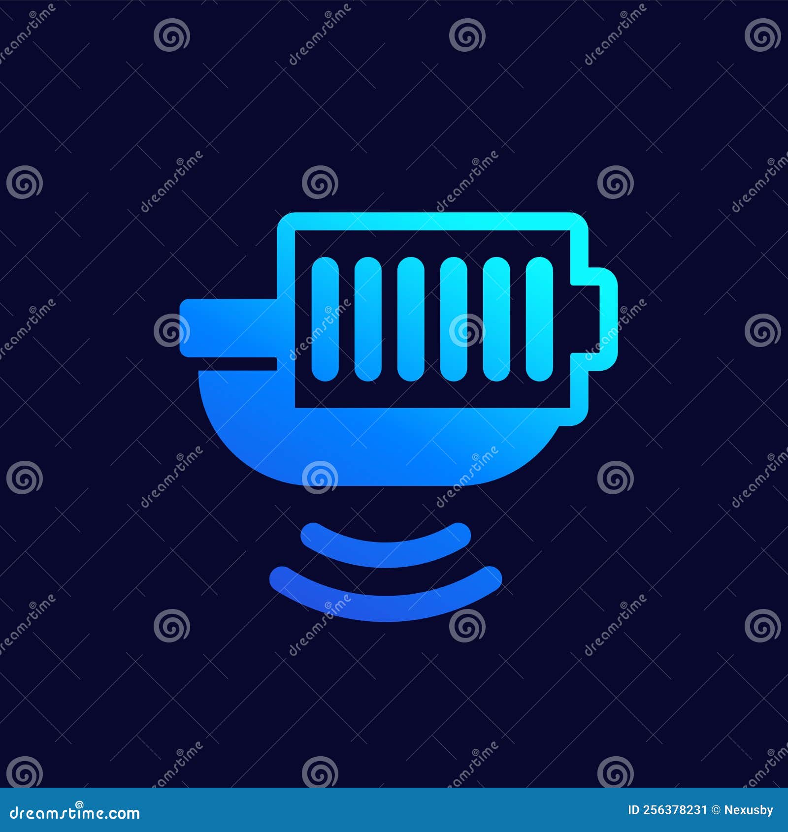 Sensor with a Full Battery Vector Icon Stock Vector - Illustration of ...