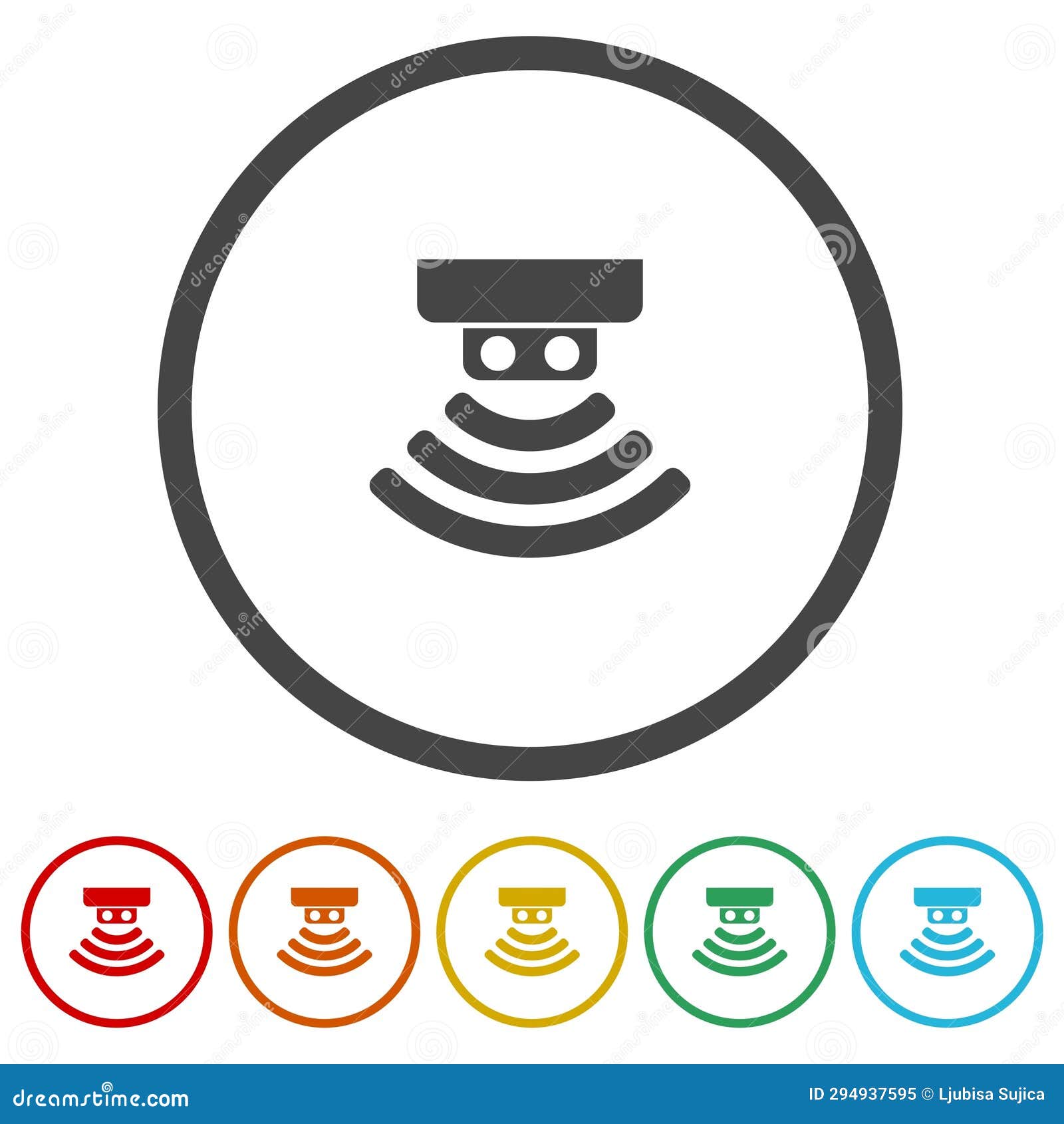 Sensor Icon. Set Icons in Color Circle Buttons Stock Vector ...