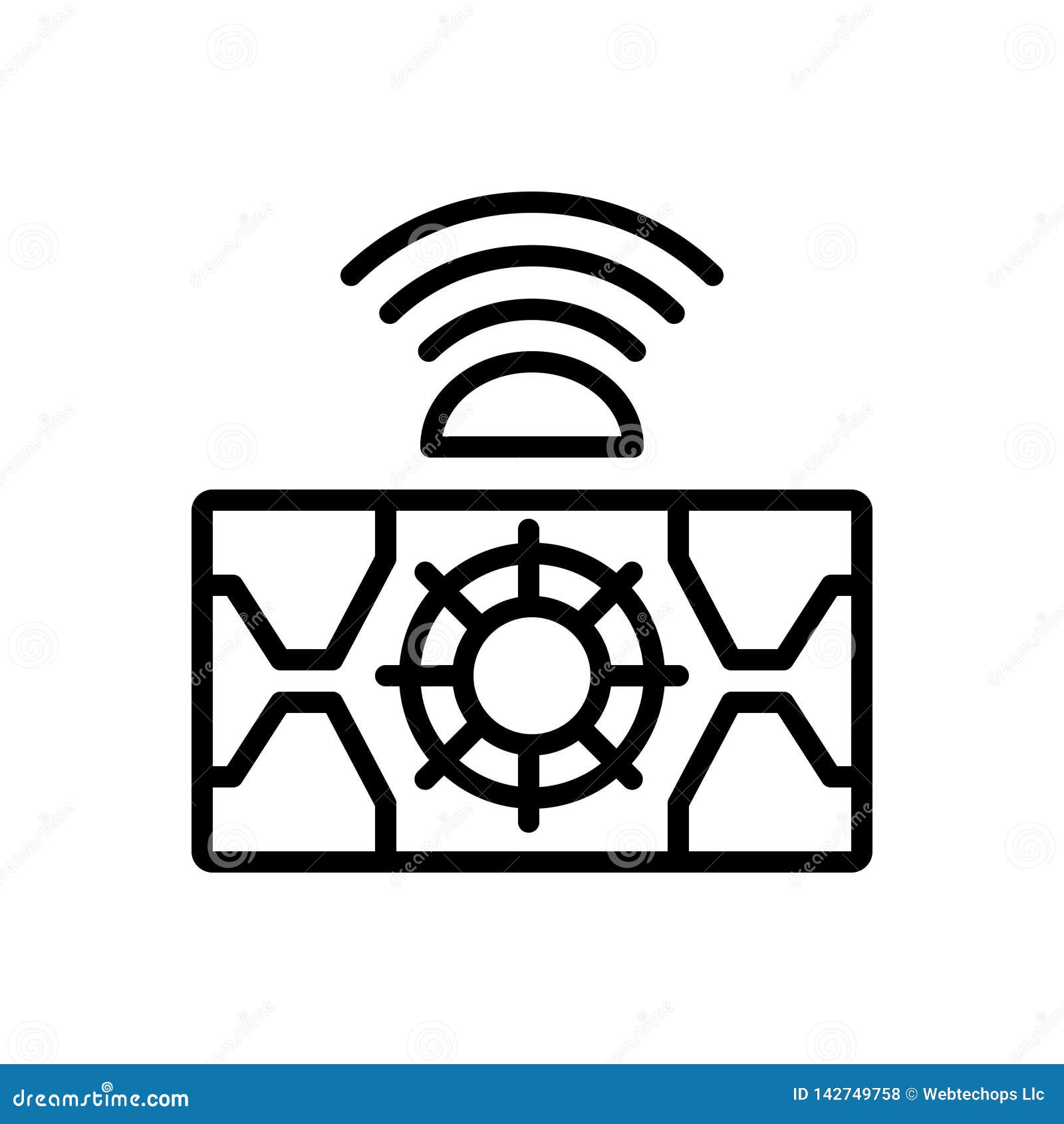 Black Line Icon for Sensor, Technology and Metrology Stock Illustration ...