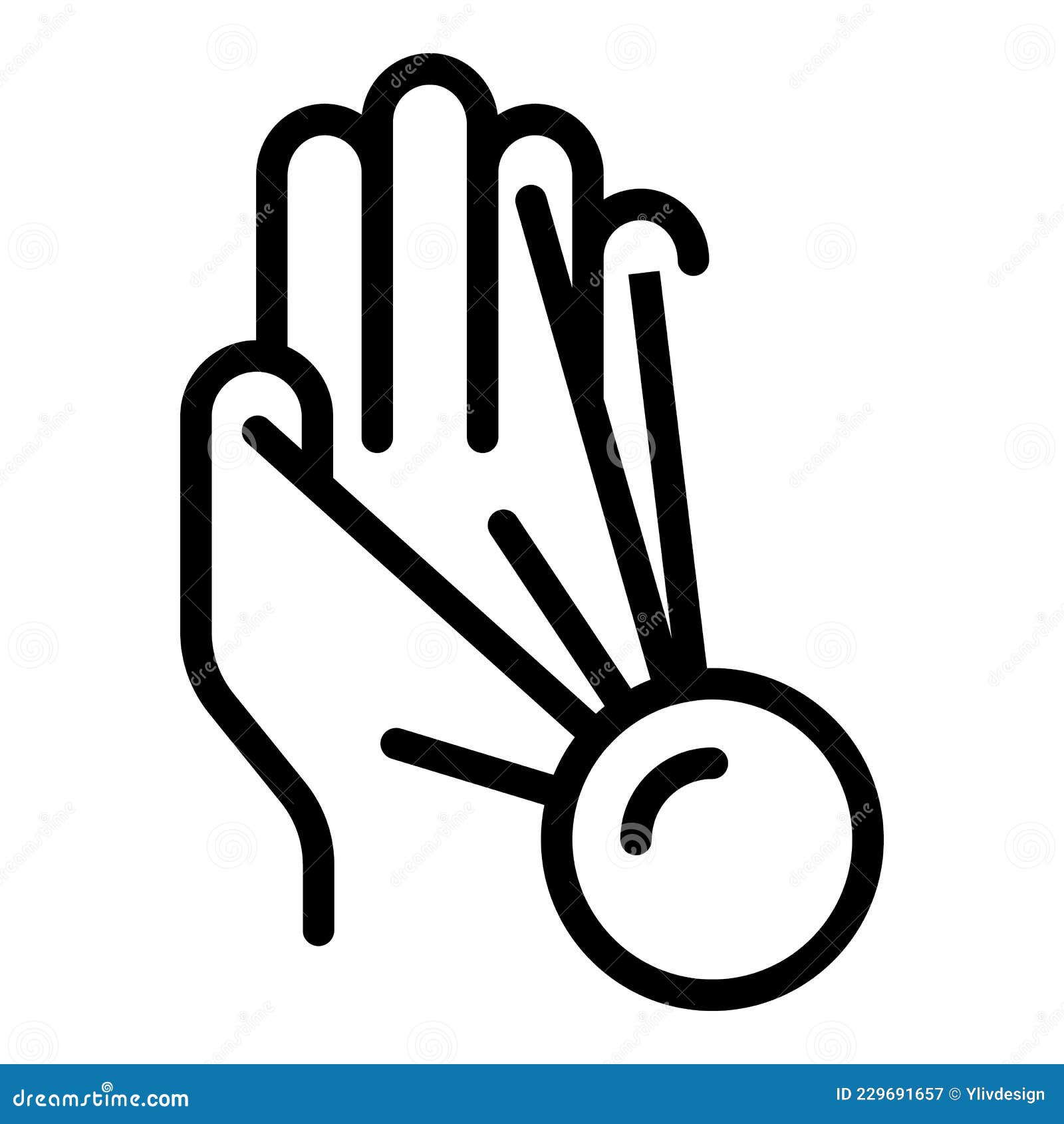 Sensor Palm Scanning Icon Outline Vector. Biometric Scan Stock Vector ...