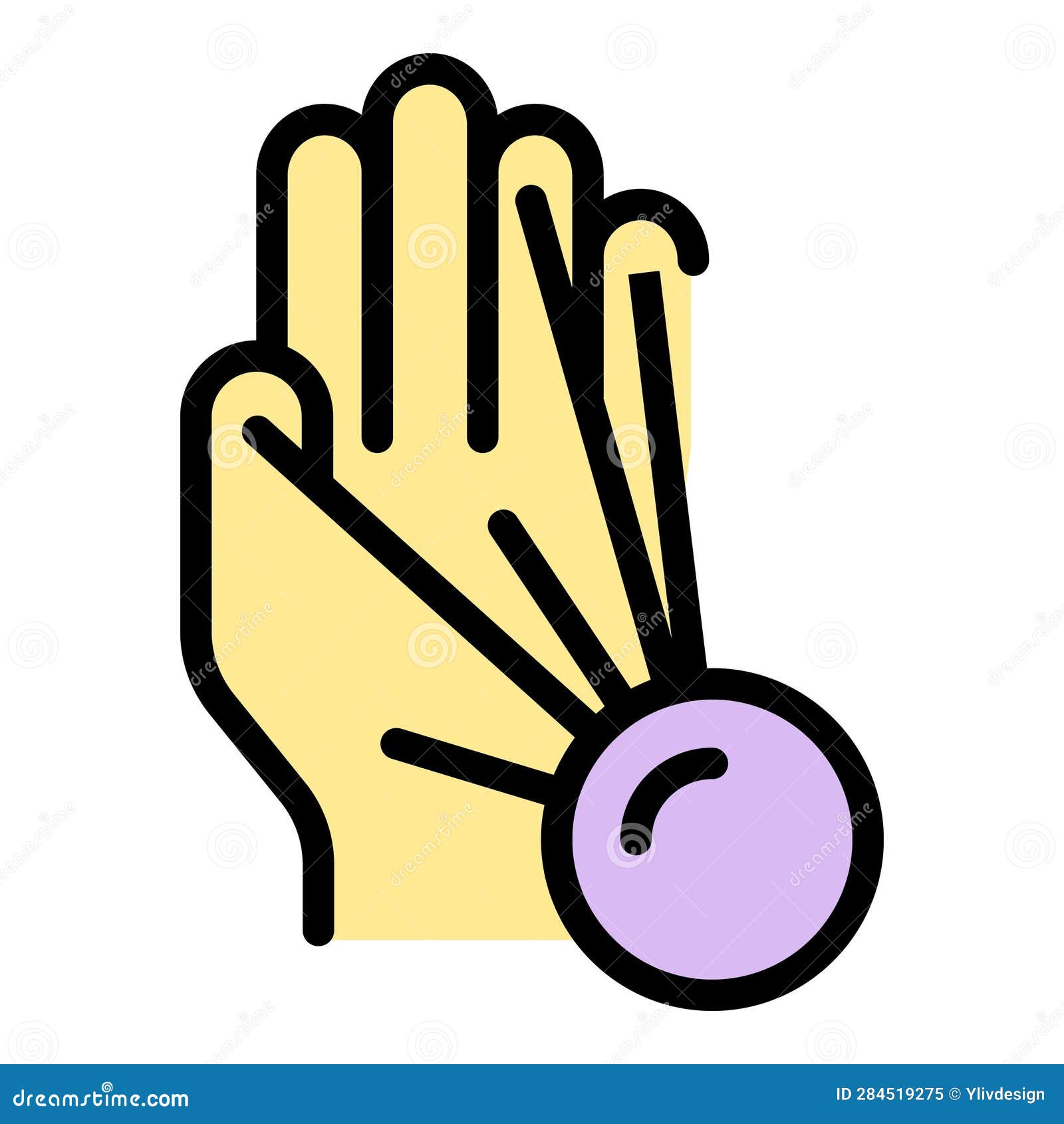 Sensor Palm Scanning Icon Vector Flat Stock Illustration - Illustration ...