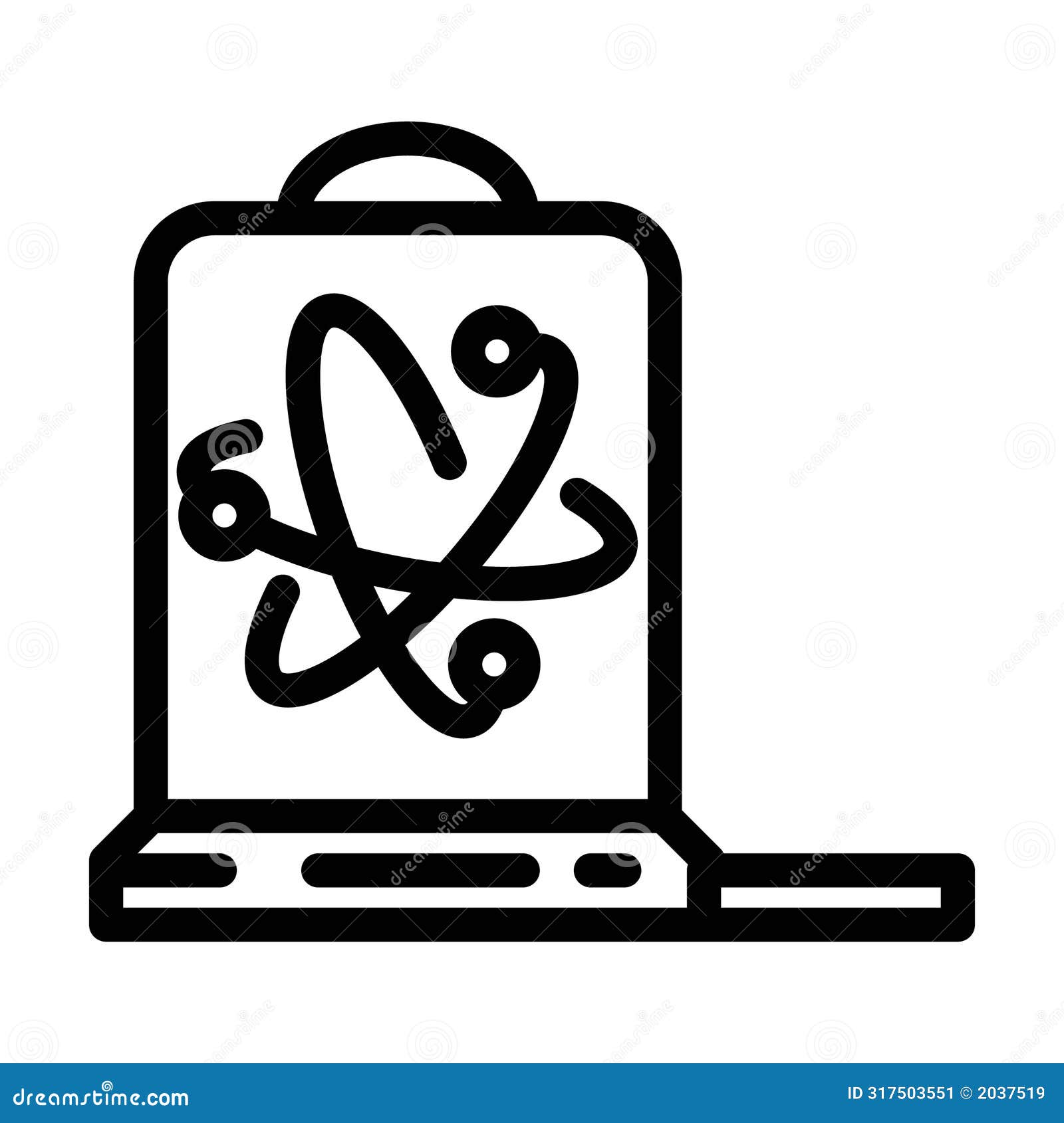 Sensor Quantum Technology Line Icon Vector Illustration Stock Vector ...