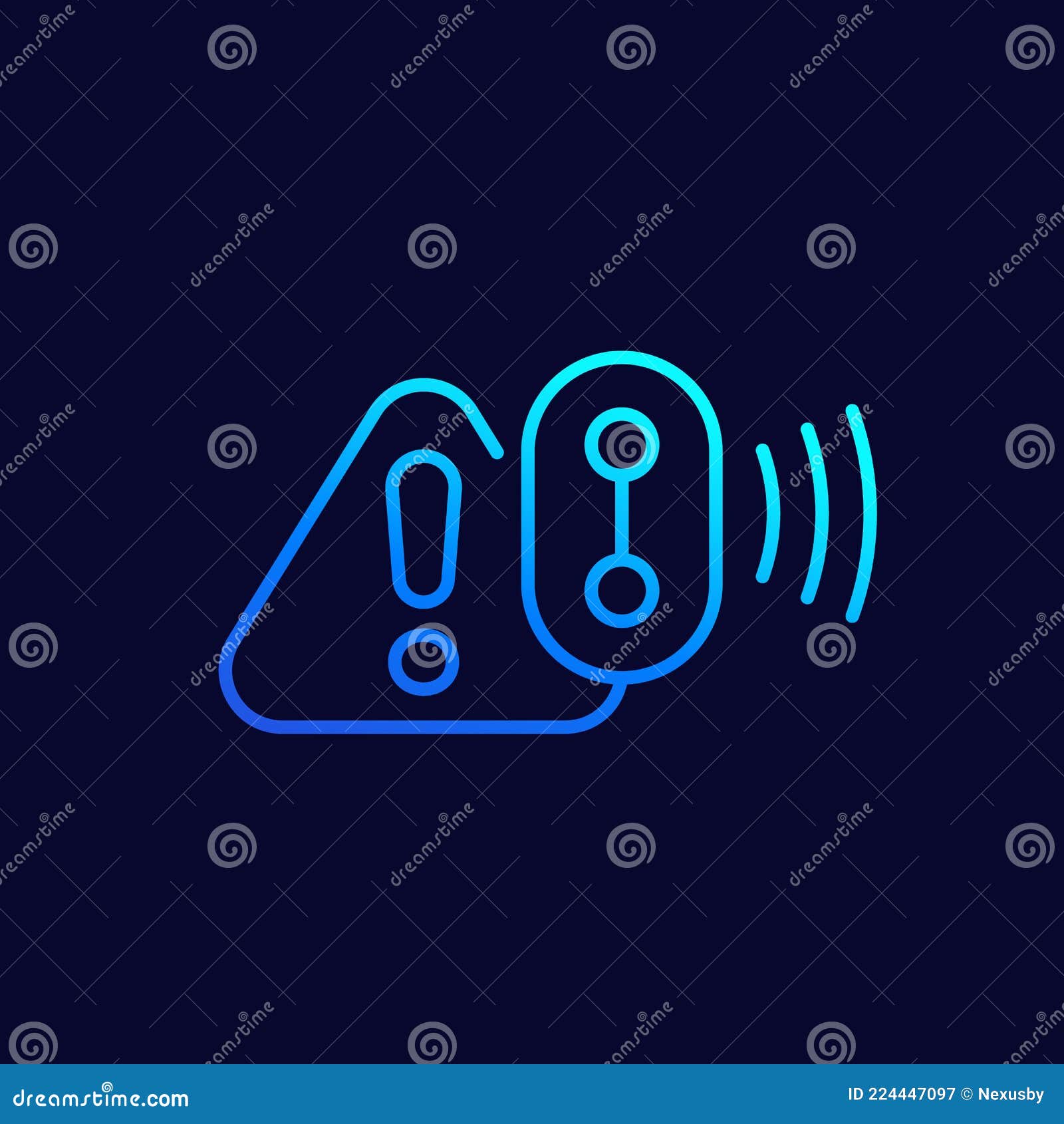 Sensor Warning Alert Line Icon for Web Stock Vector - Illustration of ...