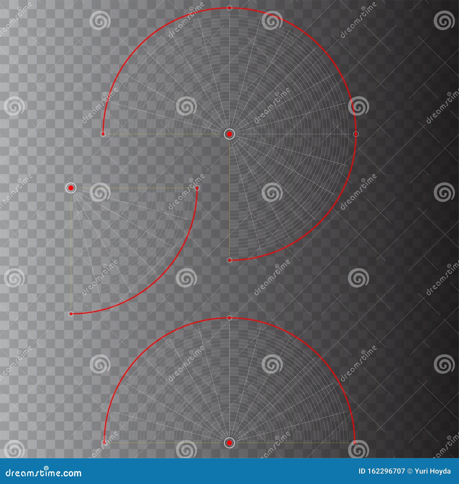 Sensor Waves Signal Or Scanner Laser On Transparent Background. Design ...