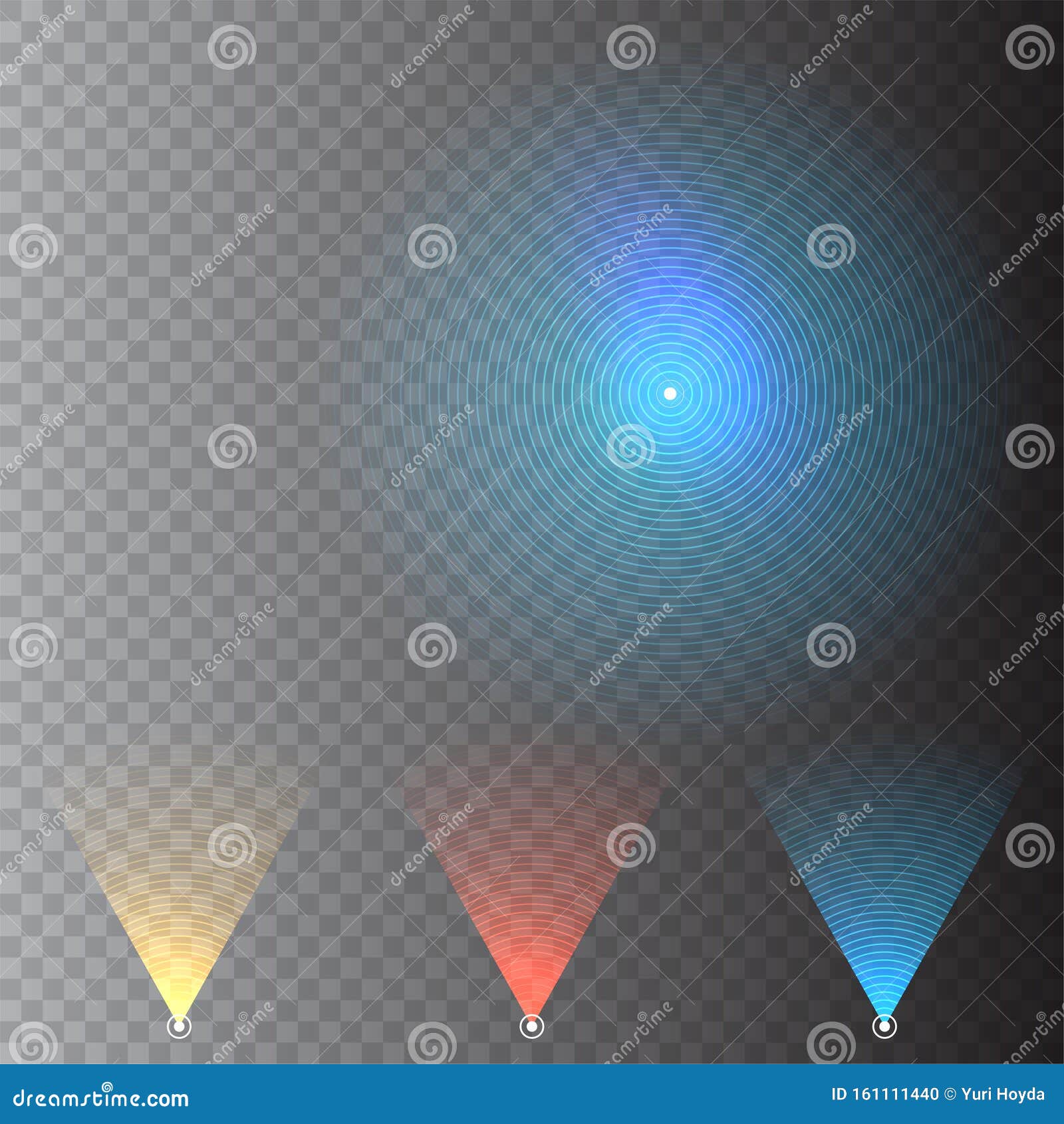 Sensor Waves Signal Or Scanner Laser On Transparent Background. Smart ...