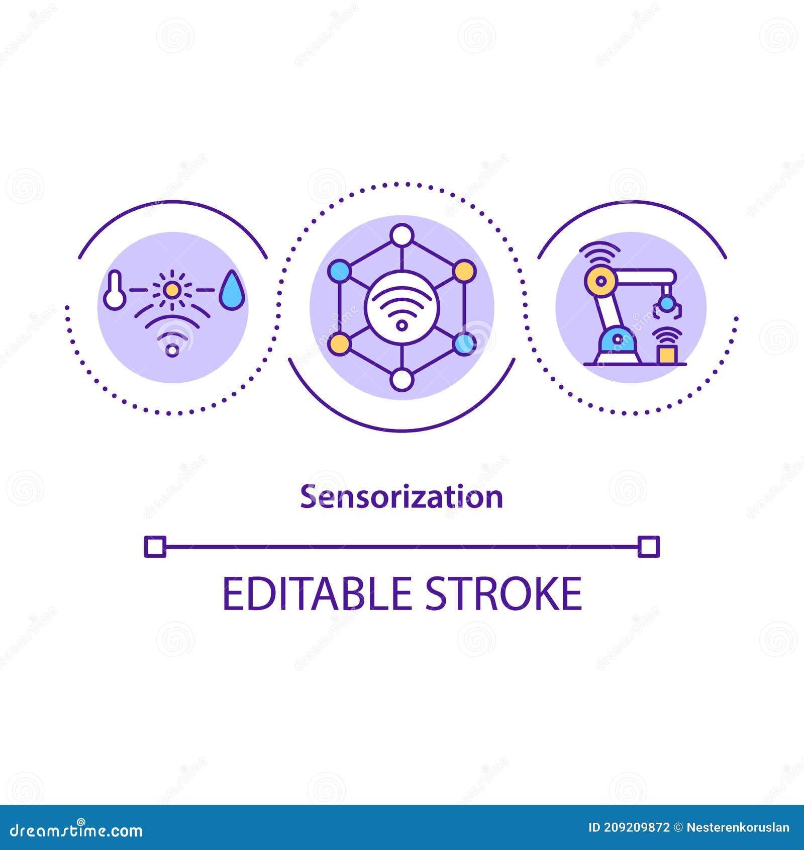 Sensorization concept icon stock vector. Illustration of automatic ...
