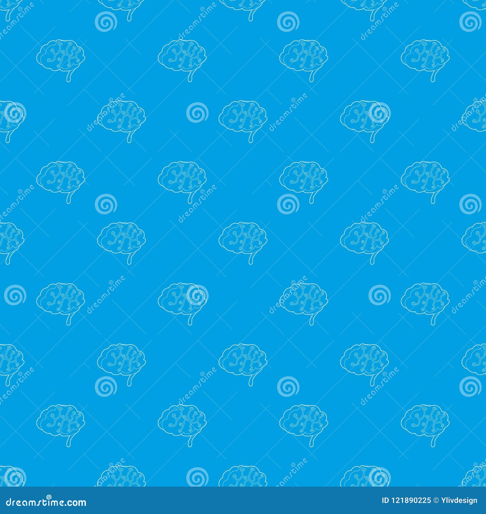 Sensors on Human Brain Pattern Vector Seamless Blue Stock Vector ...