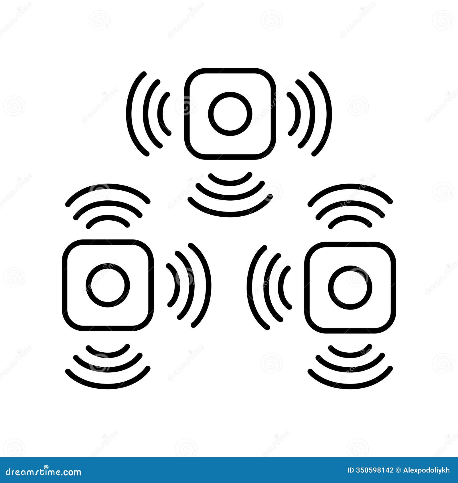 Sensors line icon stock vector. Illustration of automation - 350598142