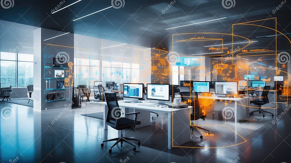 Sensors office innovation stock illustration. Illustration of generated ...