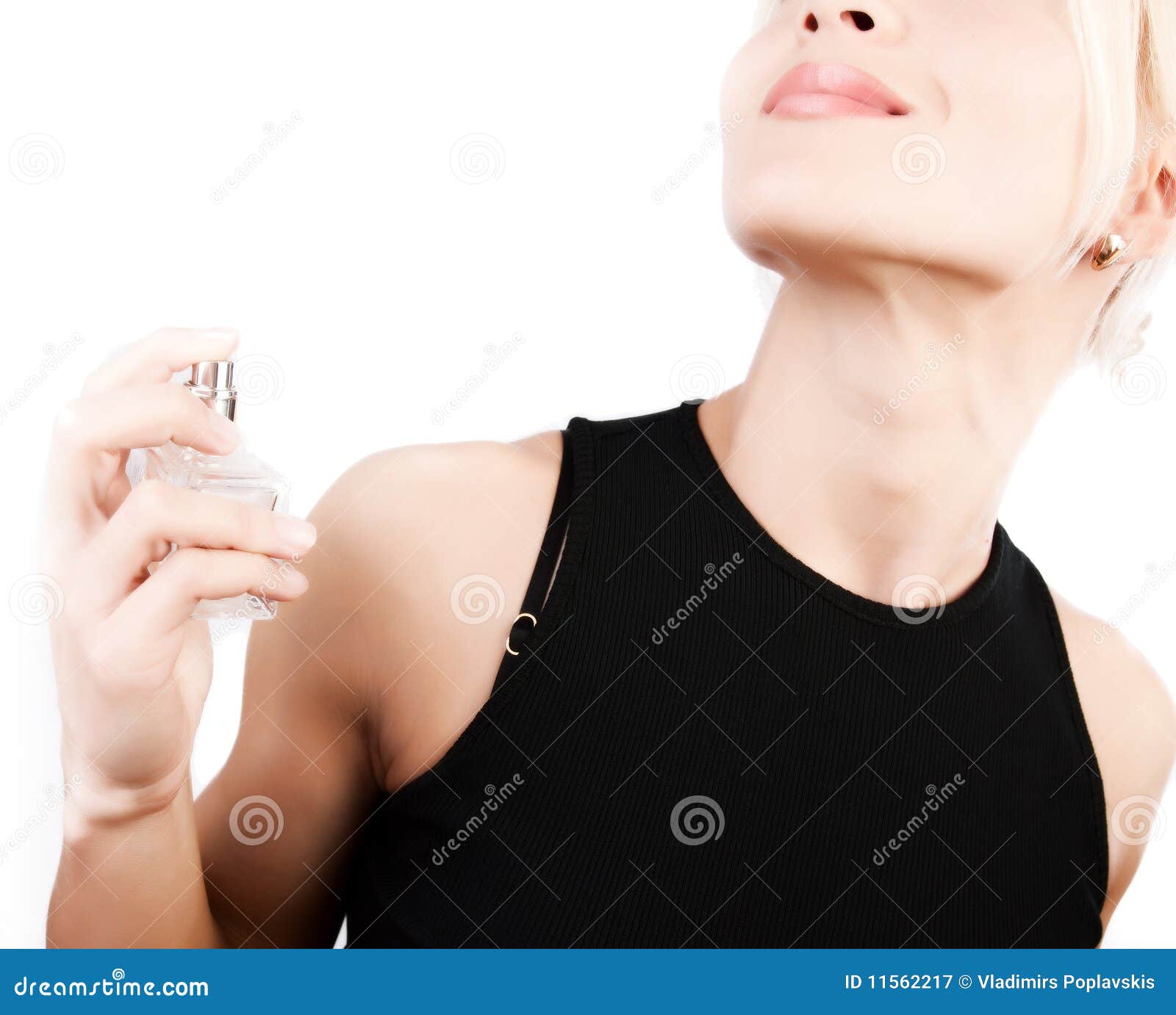 Sensual Blonde Applying Perfume Stock Image - Image of beauty ...