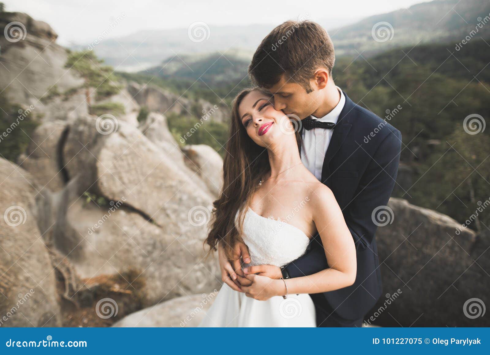 Sensual Portrait Of A Young Wedding Couple Outdoor Stock Image Image