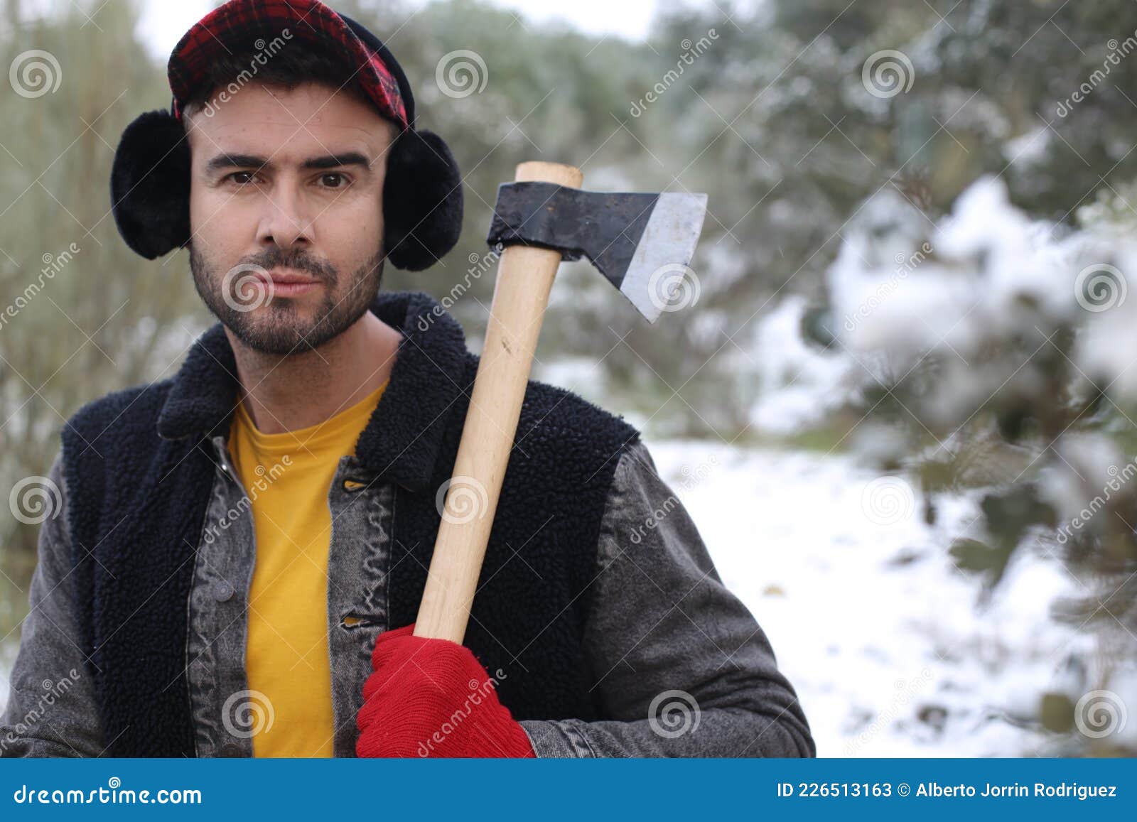 Sensual Strong Man Holding an Axe Stock Image - Image of canadian ...