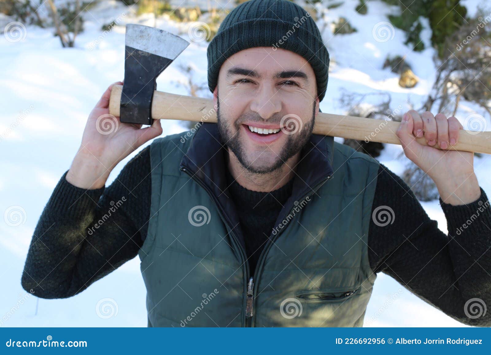 Sensual Strong Man Holding an Axe Stock Photo - Image of adult, beard ...