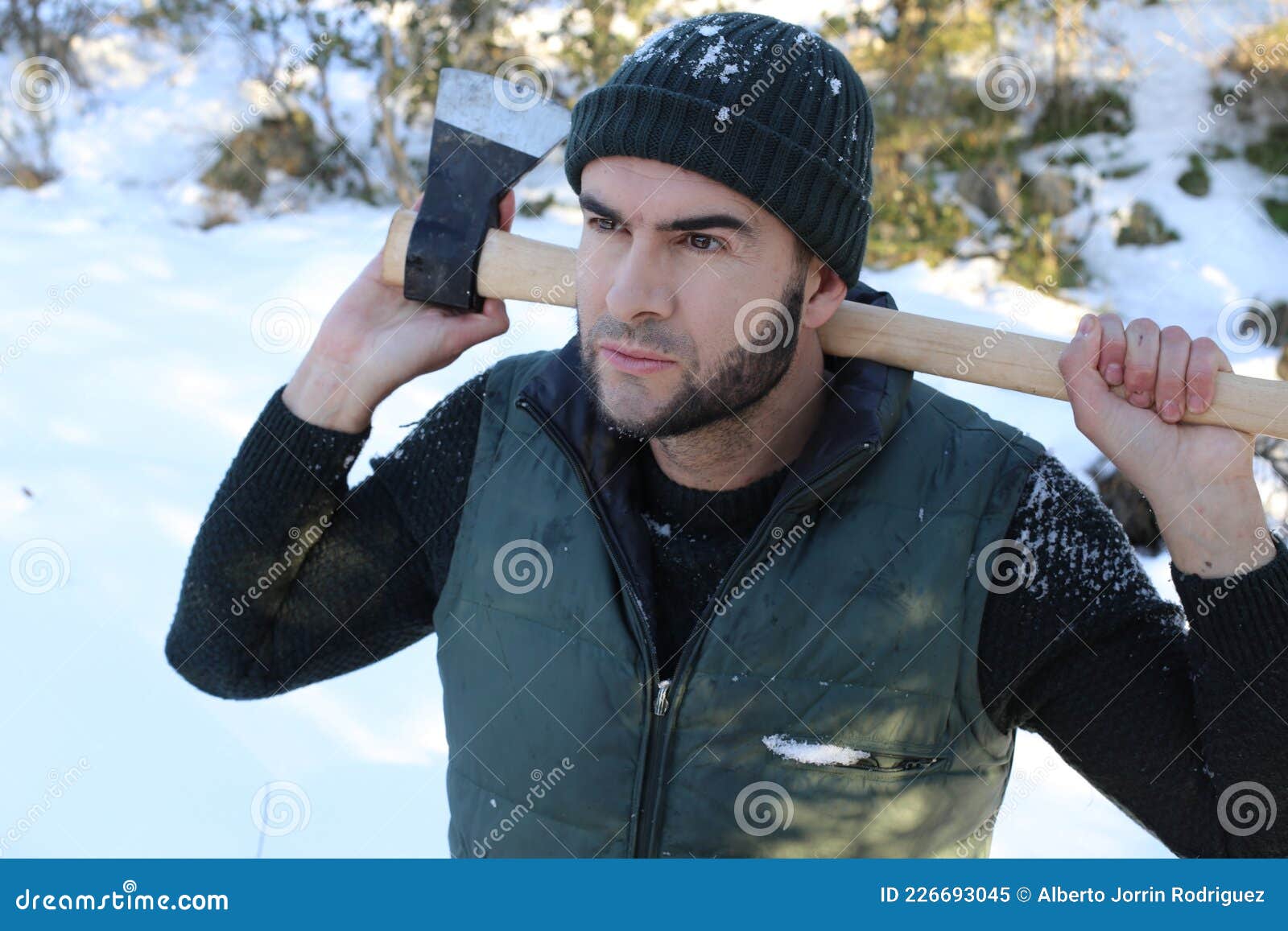 Sensual Strong Man Holding an Axe Stock Image - Image of masculinity ...